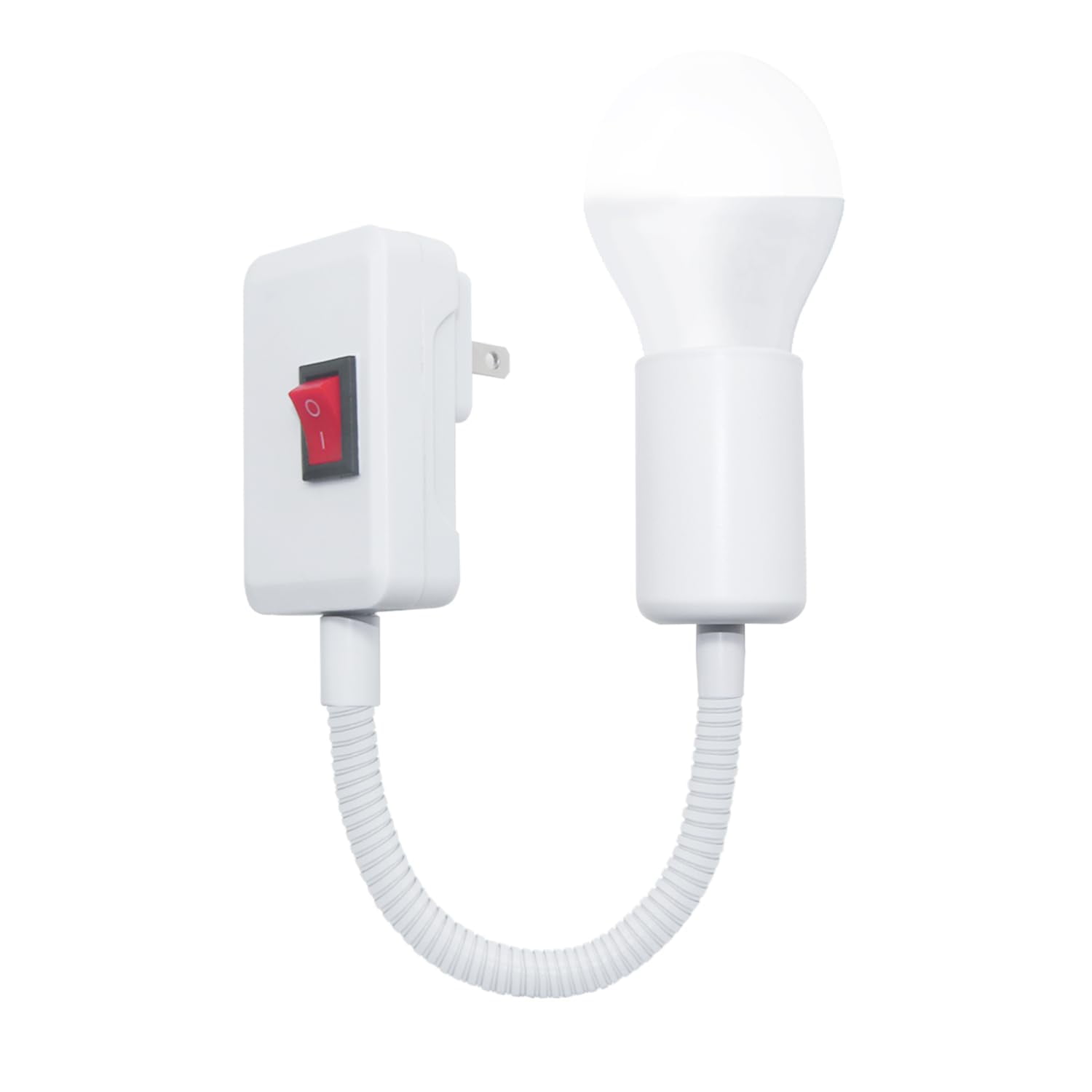 UKLL-Plug in Light Socket, Bulb Holder With 20cm Gooseneck, E26/E27 ...