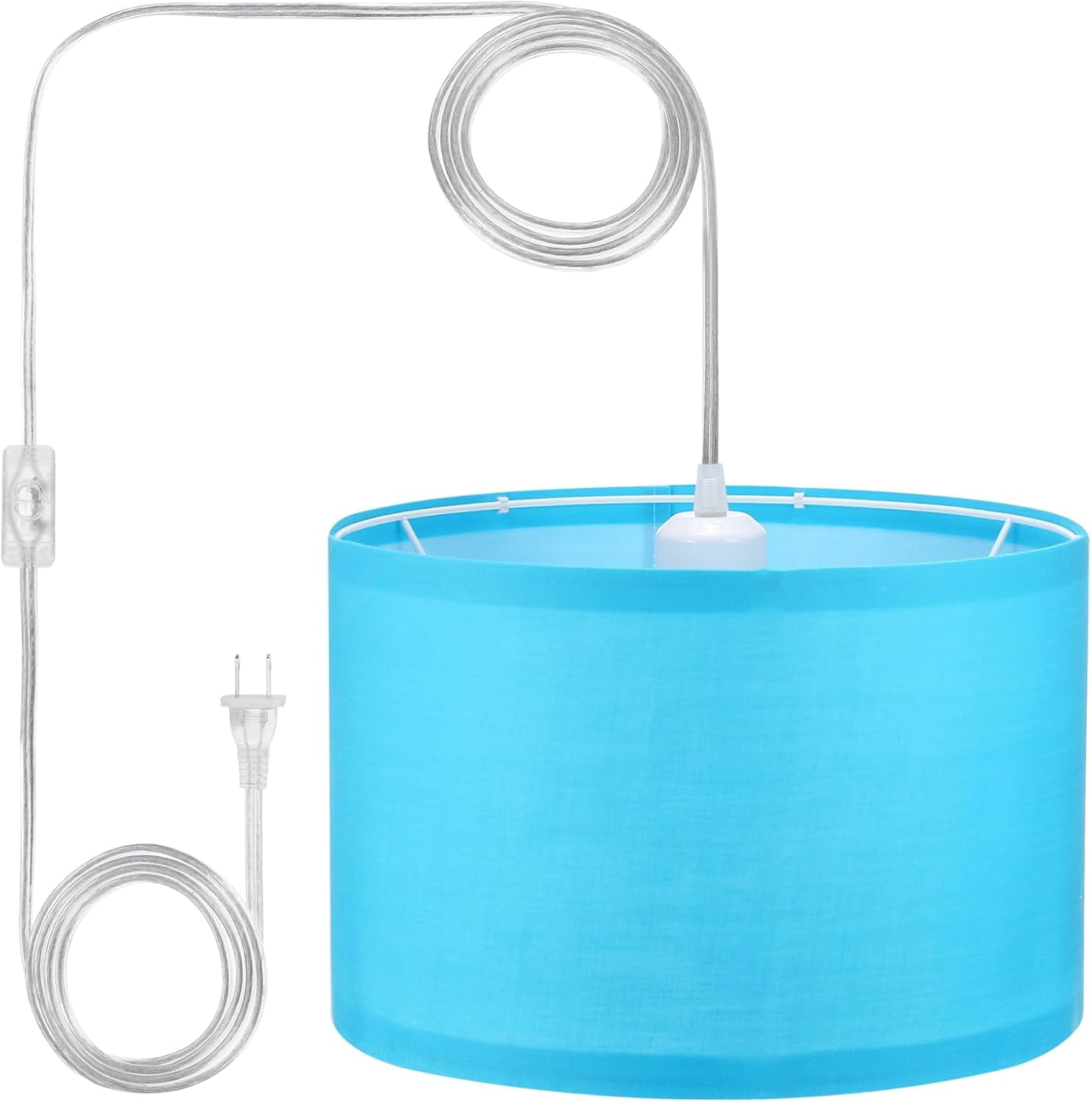 UKLL-Plug in Pendant Light, 15Ft Rope Cord Hanging Lamp Fixture with ON ...