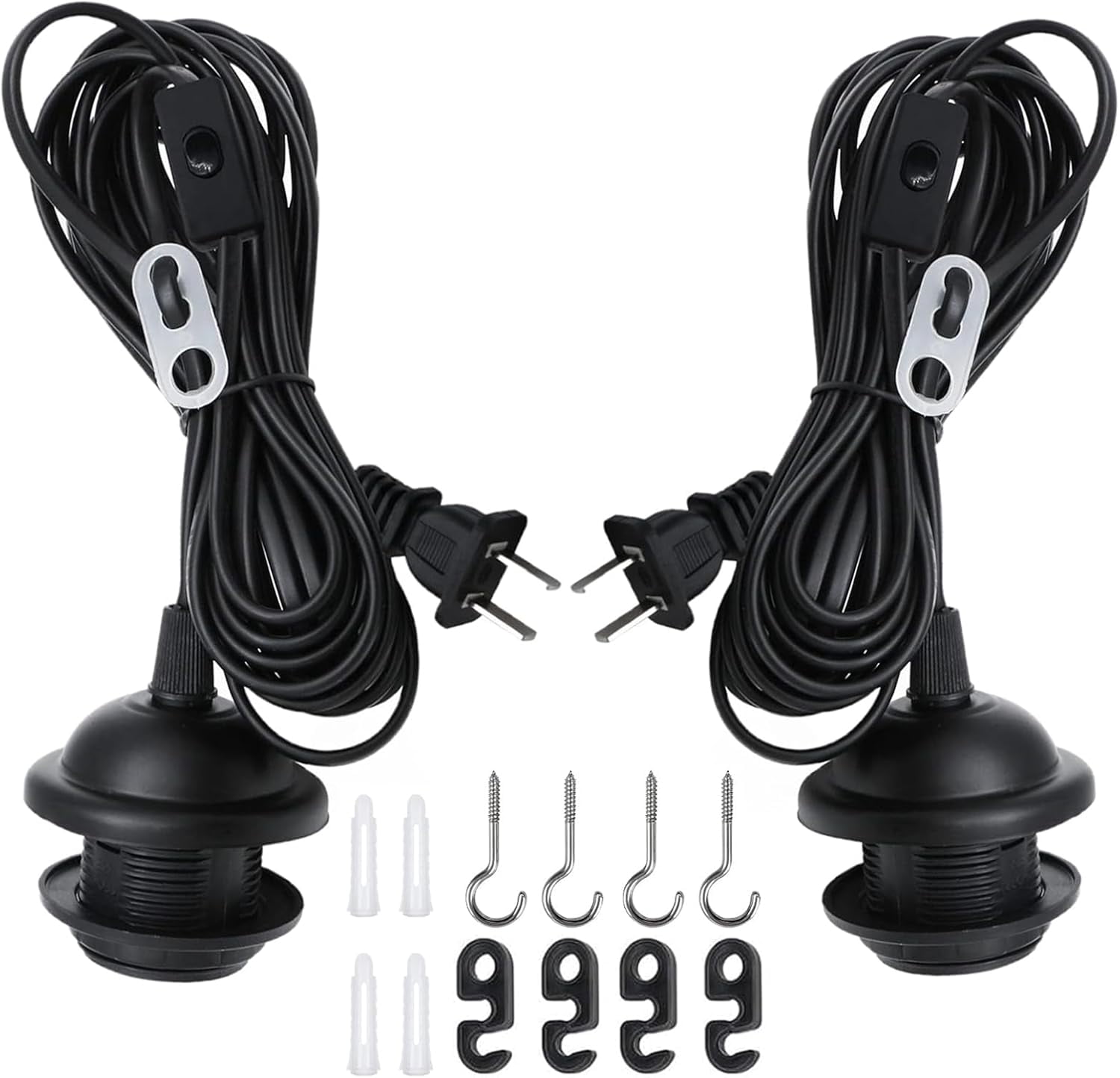 UKLL-Plug in Pendant Light Hanging Kit with in Line Cord Switch On Off ...