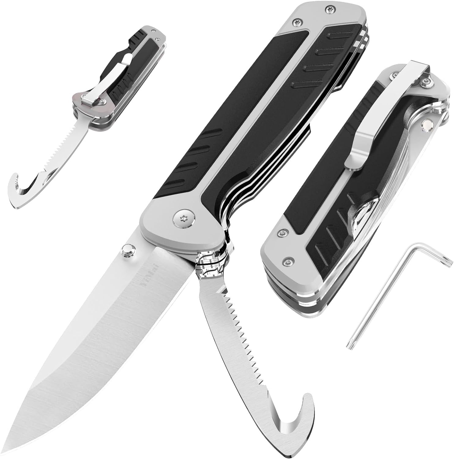 UKLL-Pocket Knife, Multipurpose folding knife with Serrated Blade and ...