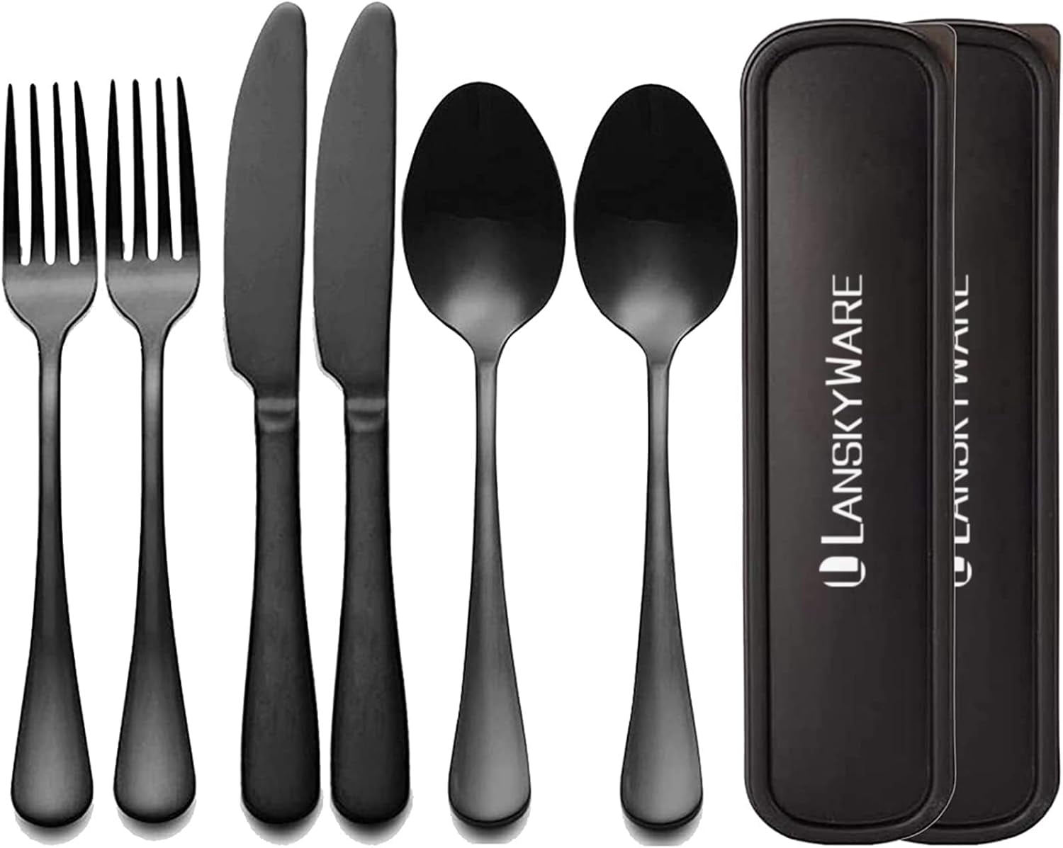 UKLL-Portable Utensils Set with Case,Reusable Office Flatware Set ...
