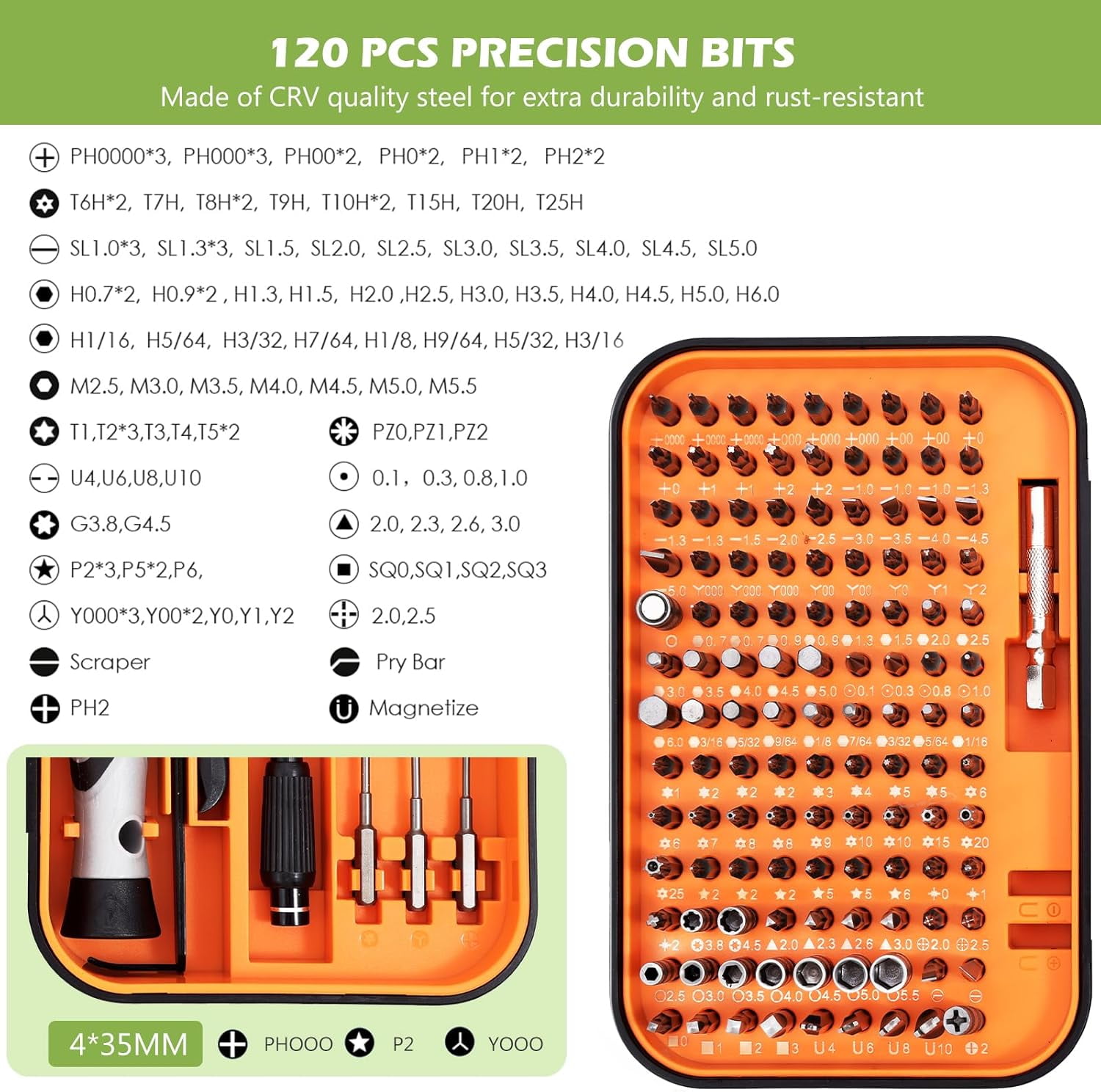 UKLL-Precision Screwdriver Set, 130 in 1 Screwdriver Kit, Magnetic ...