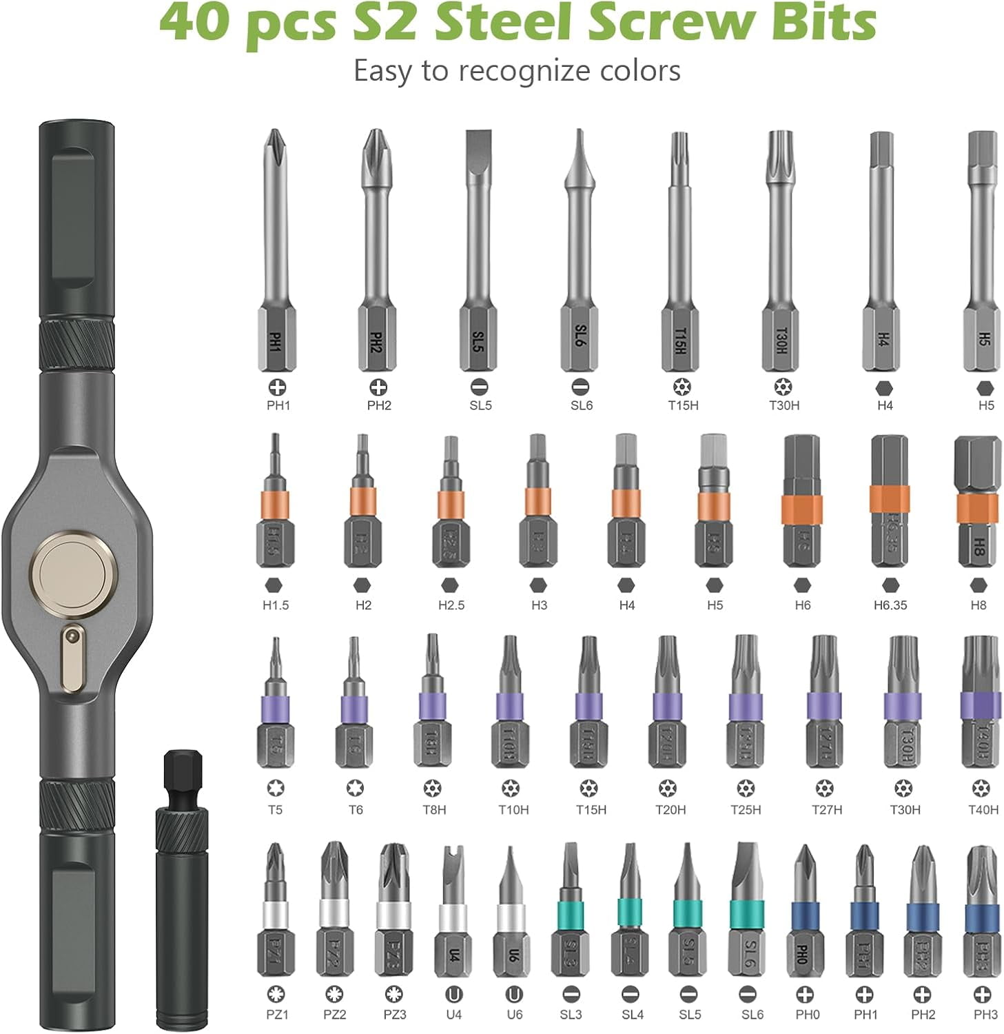 UKLL-Precision Screwdriver Set, 42 in 1 Ratchet Screwdriver Bit Set ...