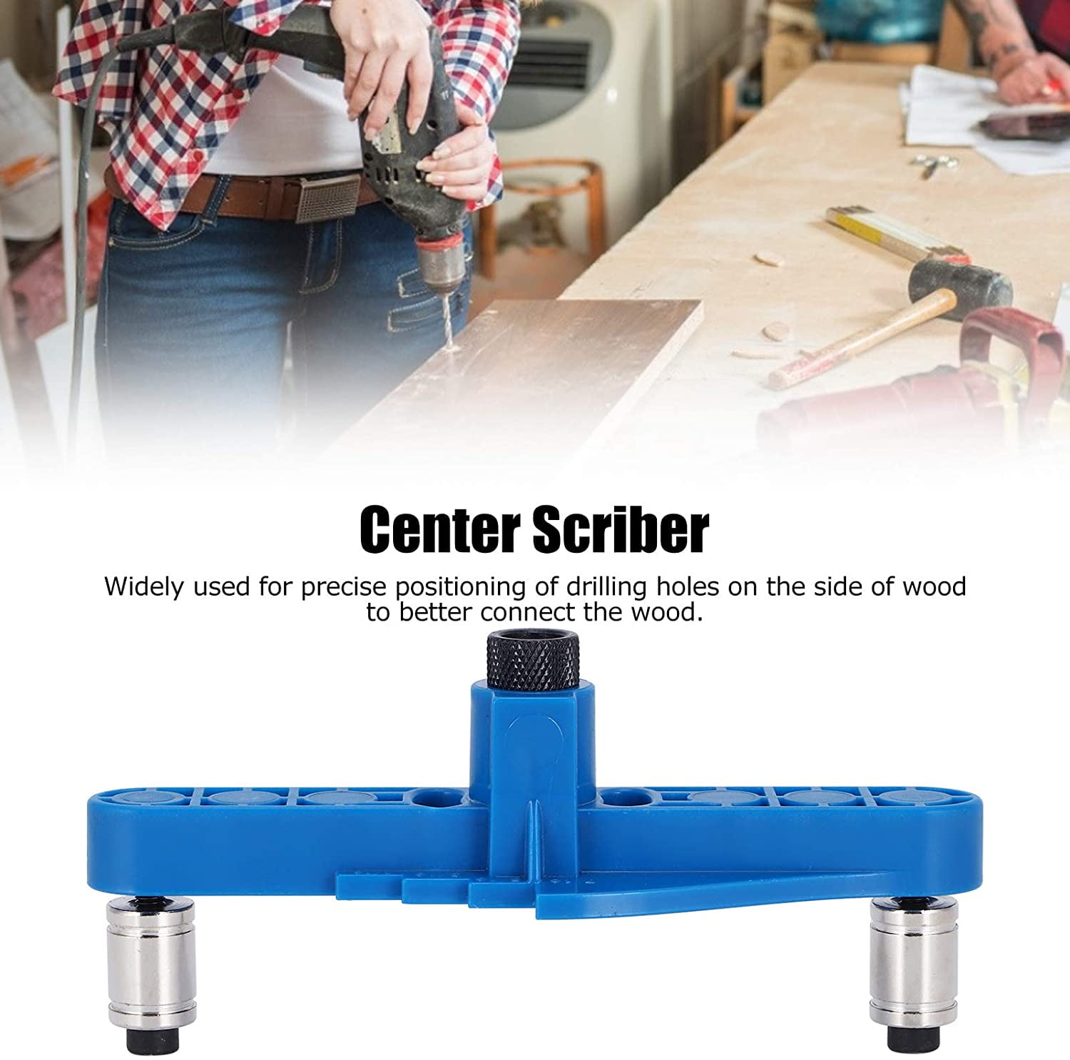 UKLL-Pro Dowel Jig Kit, Centering Drill Guide with Precision Scriber ...