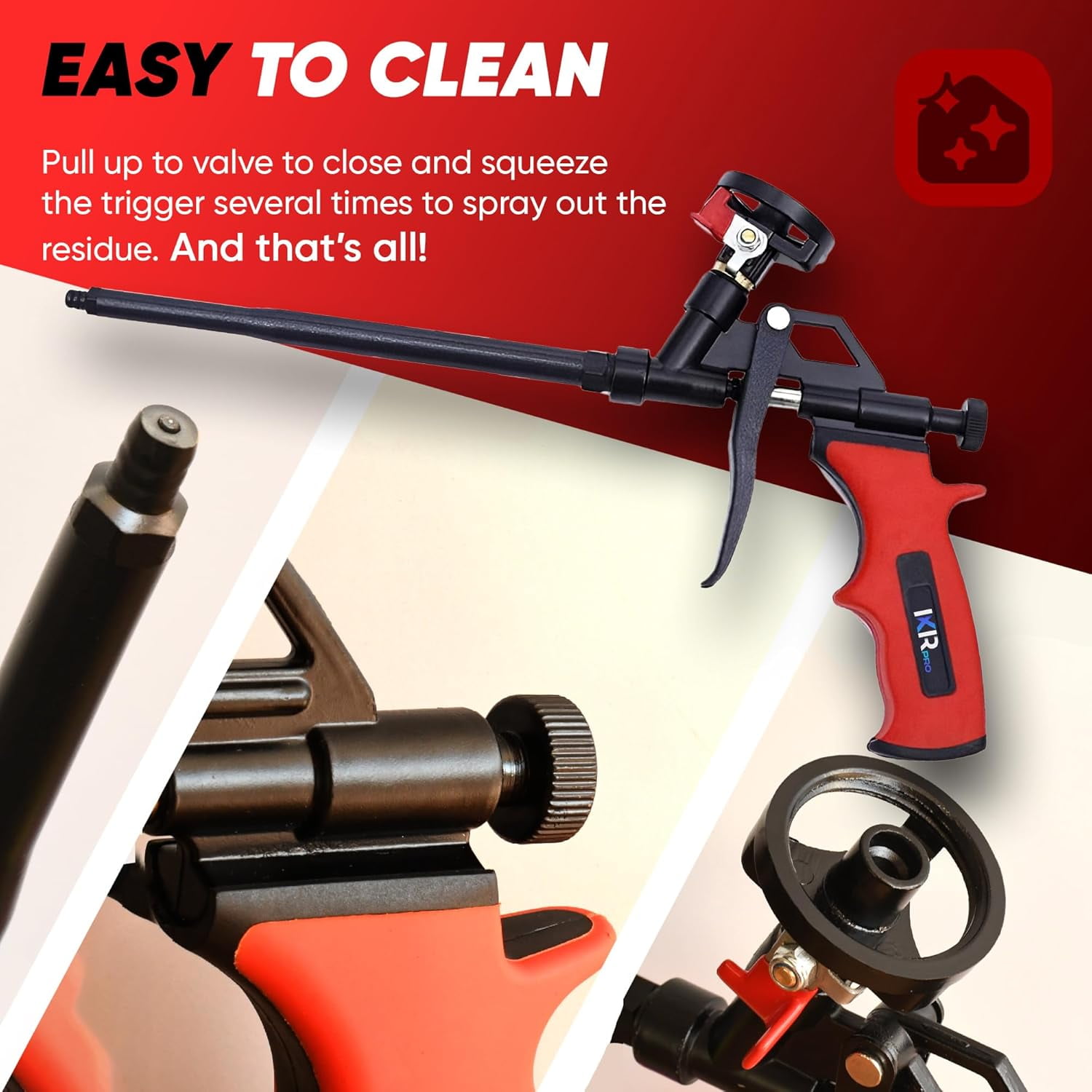 UKLL-Professional Expanding Foam Spray Gun (1 Insulation Gun + 9 ...