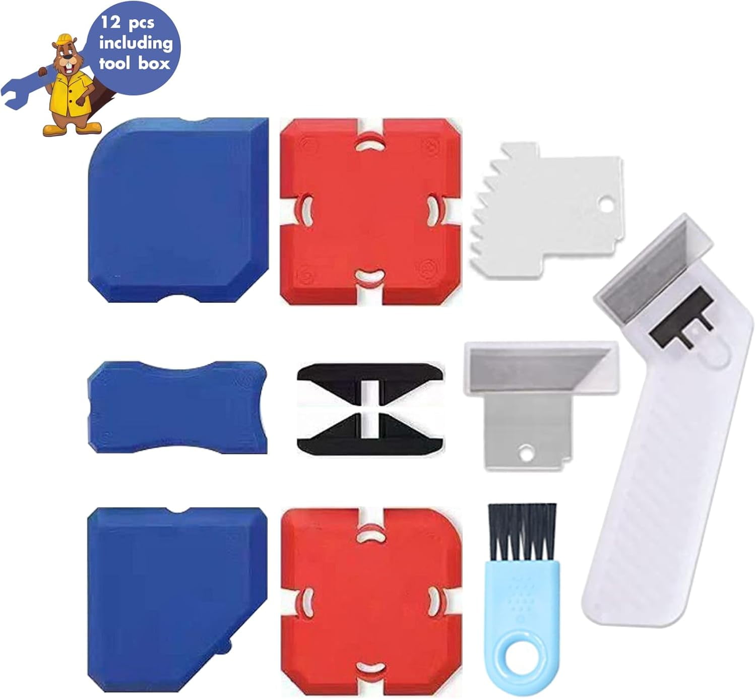 UKLL-Professional Silicone Caulking Tool Kit, Reusable Silicone Profiling Kit with Sealant ...