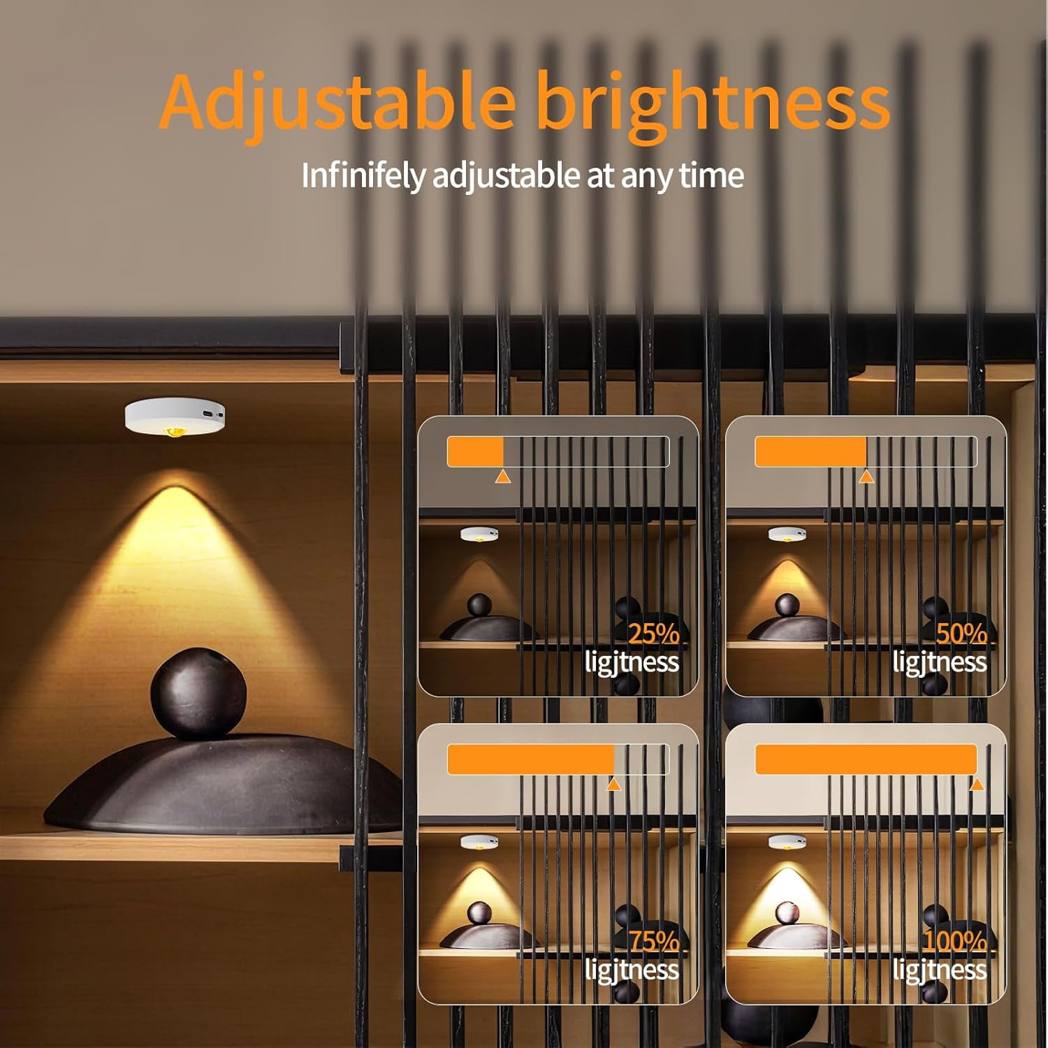 UKLL-Puck Lights Cordless with Remote Control, 2200mAh Rechargeable ...