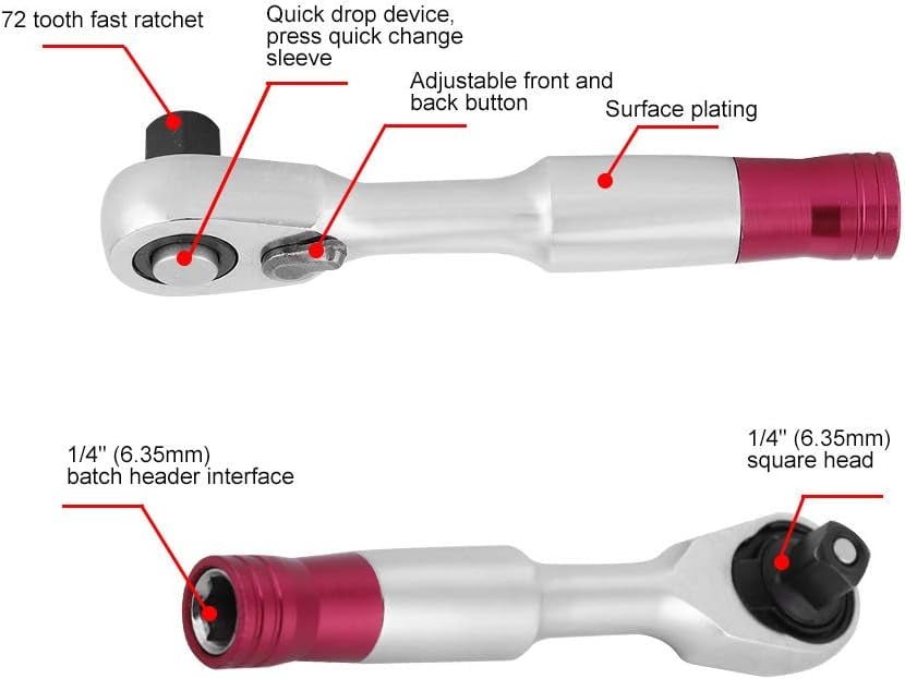UKLL-Ratchet Wrench, Mini 1/4 Inch Drive Click Wrench Set Repair Tool ...