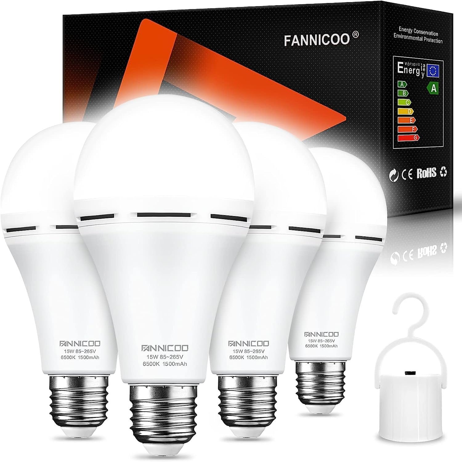 UKLL-Rechargeable Emergency Light Bulbs with 1500mAh Battery Backup ...