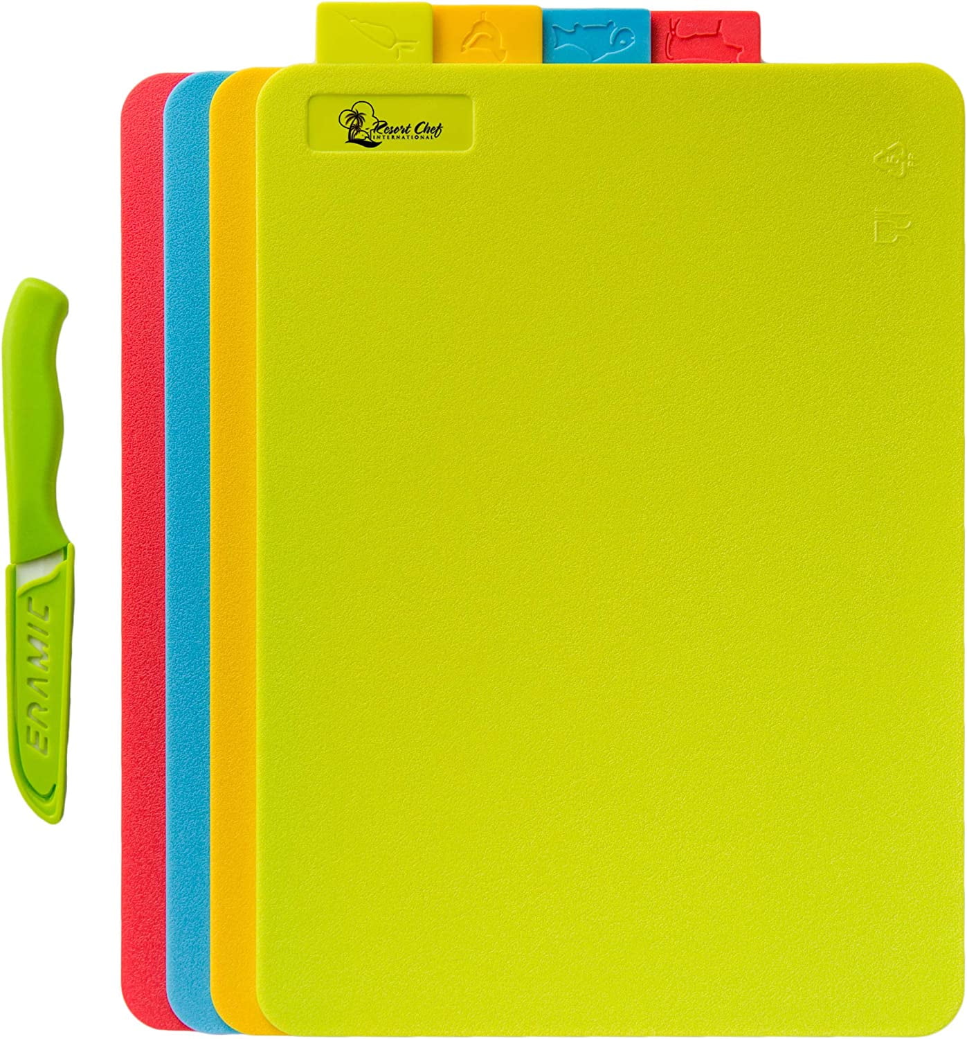 UKLL-Resort Chef Vibrant Kitchen Cutting Board Set - 4 Non-Porous, BPA ...