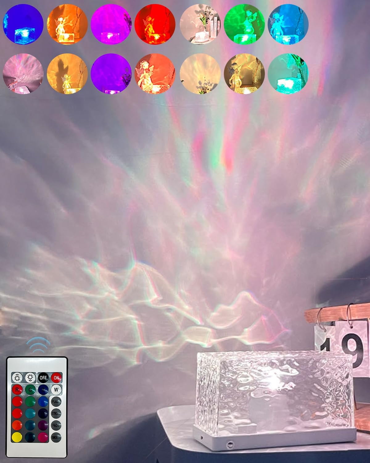 UKLL-Rotating Water Wave Lamp Projector,Ocean Wave Light Projector,Pulg ...