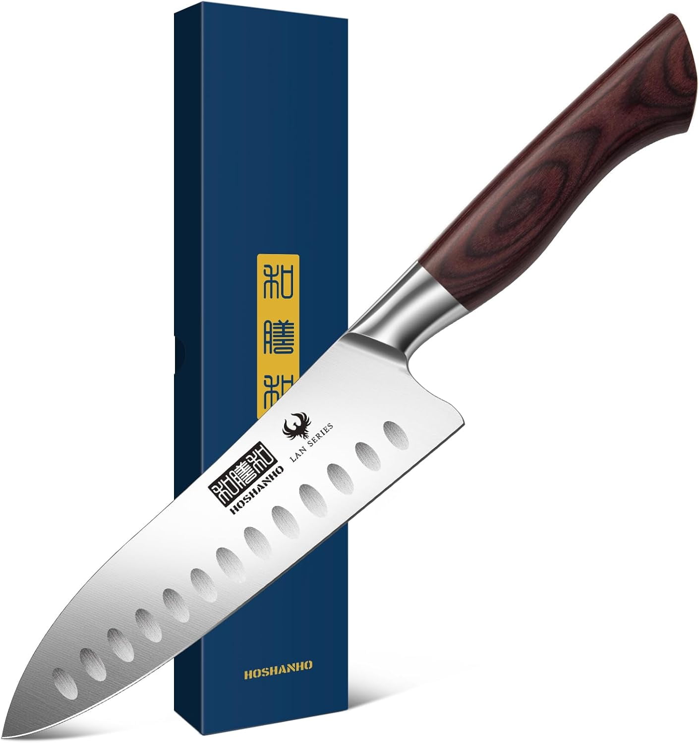 UKLL-Santoku Knife 7 Inch, Professional High Carbon Stainless Steel ...