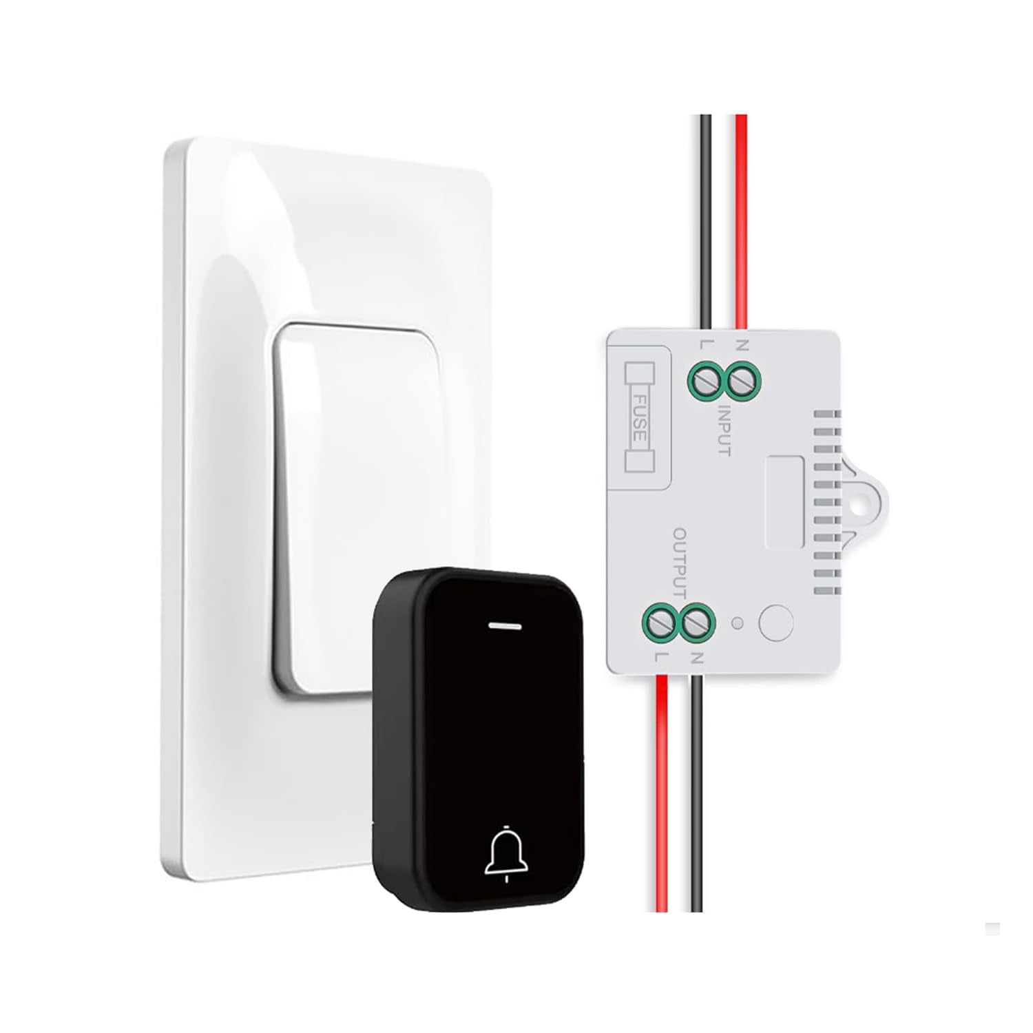 UKLL-Self-Powered Wireless Light Switch and Receiver Kit,No Battery ...