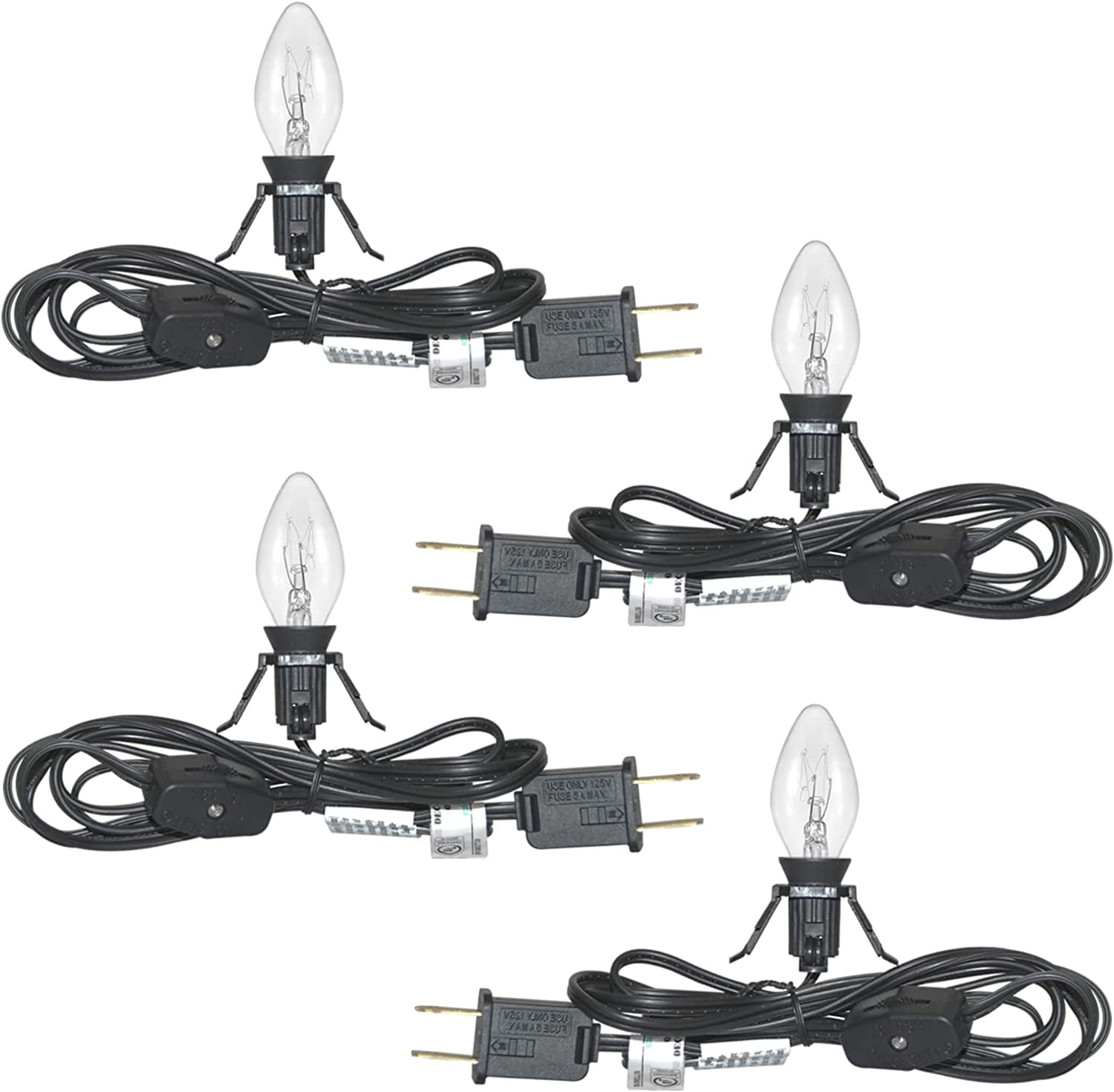 UKLL-Set of 4 Accessory Cord with C7 Lights, Single Light with 4 Light ...
