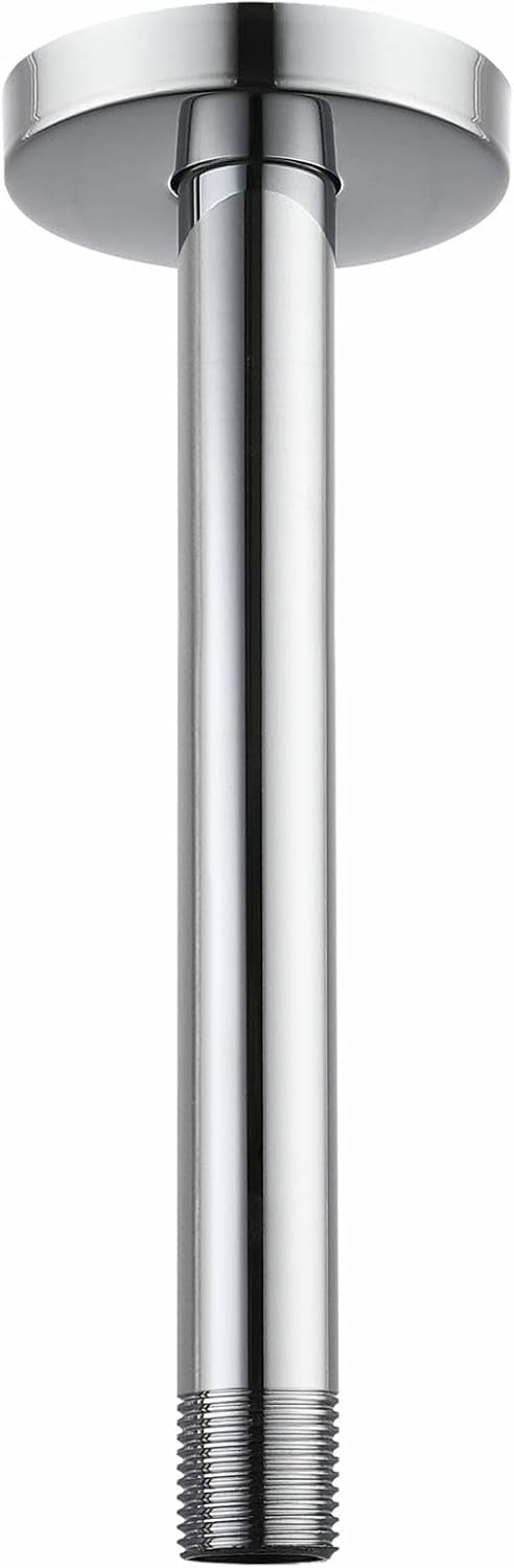 UKLL-Shower Arm with Flange, Ceiling Mounted Fixed Shower Pipe, Bathroom Straight Rain Shower ...