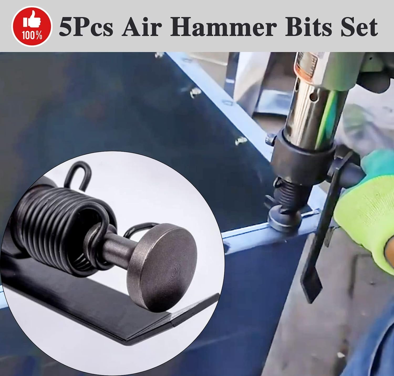 UKLL-Smoothing Air Hammer Bits Set, 5Pcs Smoothing Air Hammer Tool Kit Air Hammer Atachments Air ...