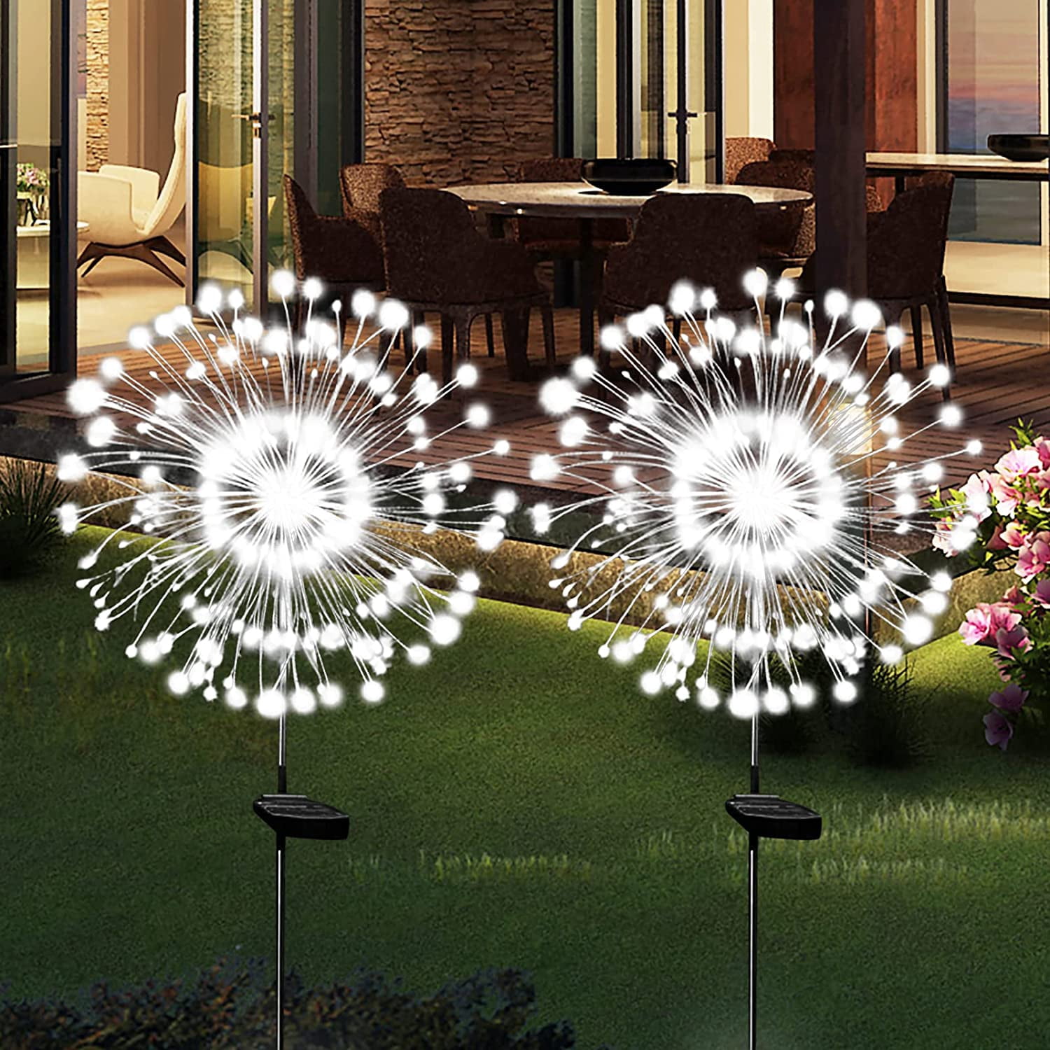 UKLL-Solar Garden Lights Solar Firework Light Outdoor Waterproof 2 Pack ...