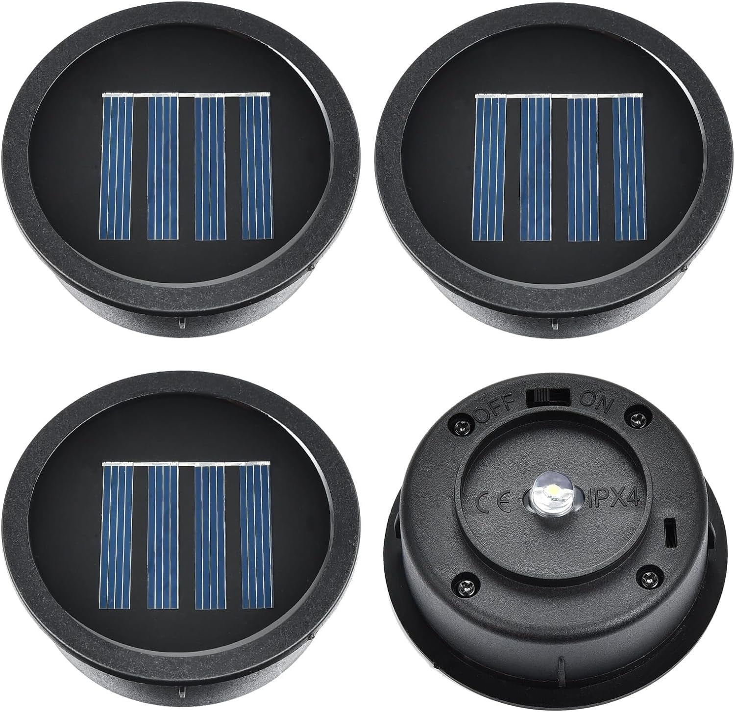 UKLL-Solar Light Replacement Top 4 Pack (Top Size 2.76 inch, Bottom ...