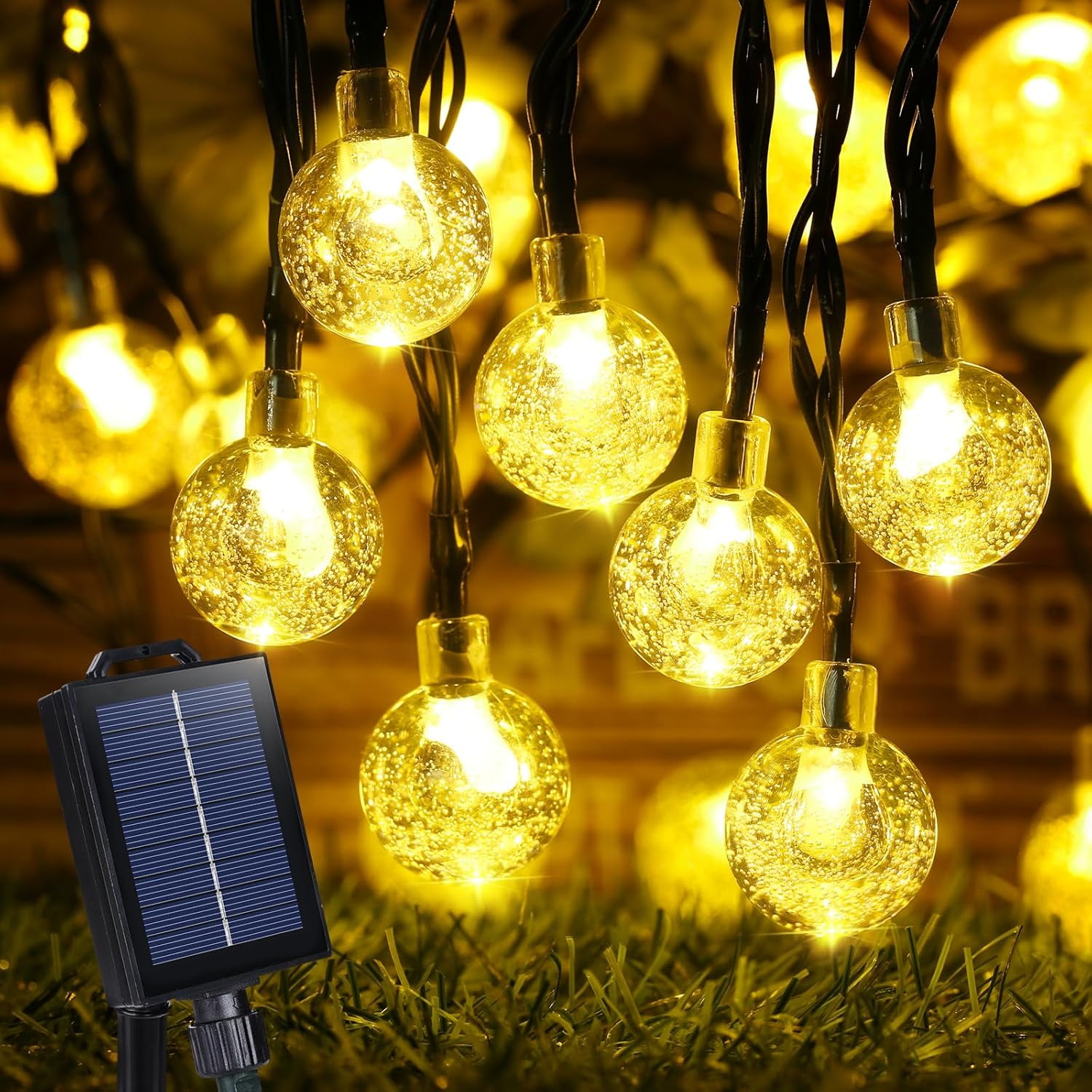 UKLL-Solar Powered String Lights Waterproof,39FT 60 LED Outdoor Solar ...