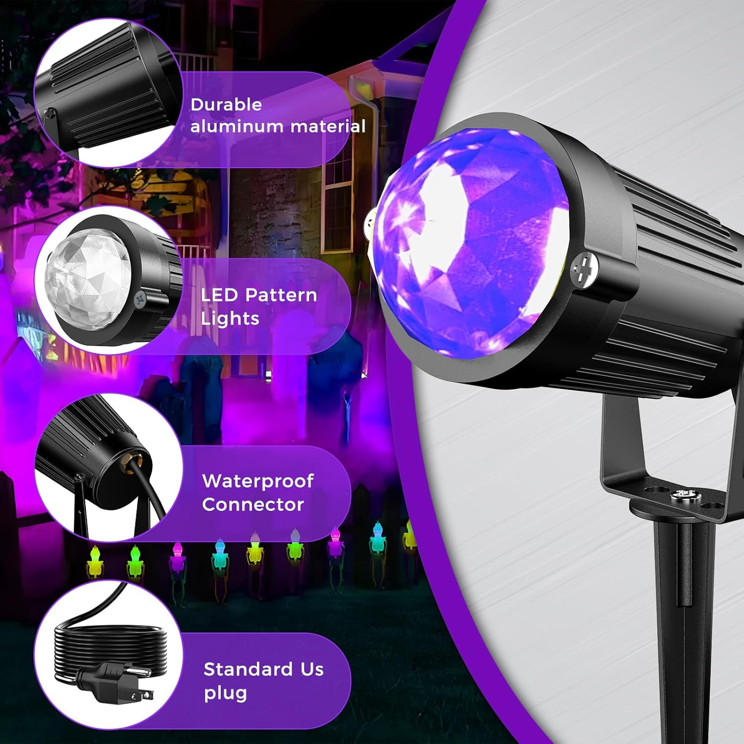 UKLL-Spot Lights Outdoor Landscape Lighting 12W Color Changing ...