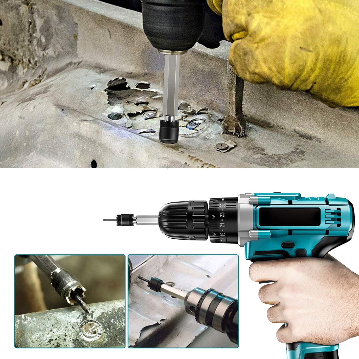 UKLL-Spot Weld Cutter Kit, EEEkit Sheet Metal Hole Cutter, Punch ...