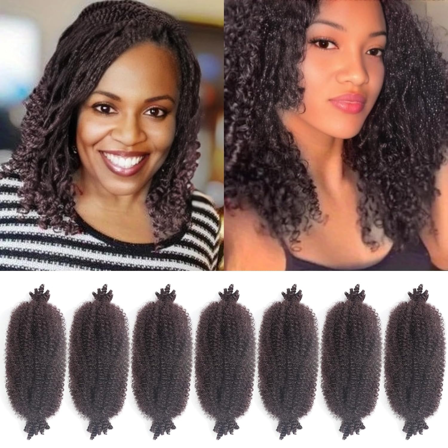 UKLL-Springy Afro Twist Hair 8 Inch 7 Packs Marley Hair Pre Fluffed ...