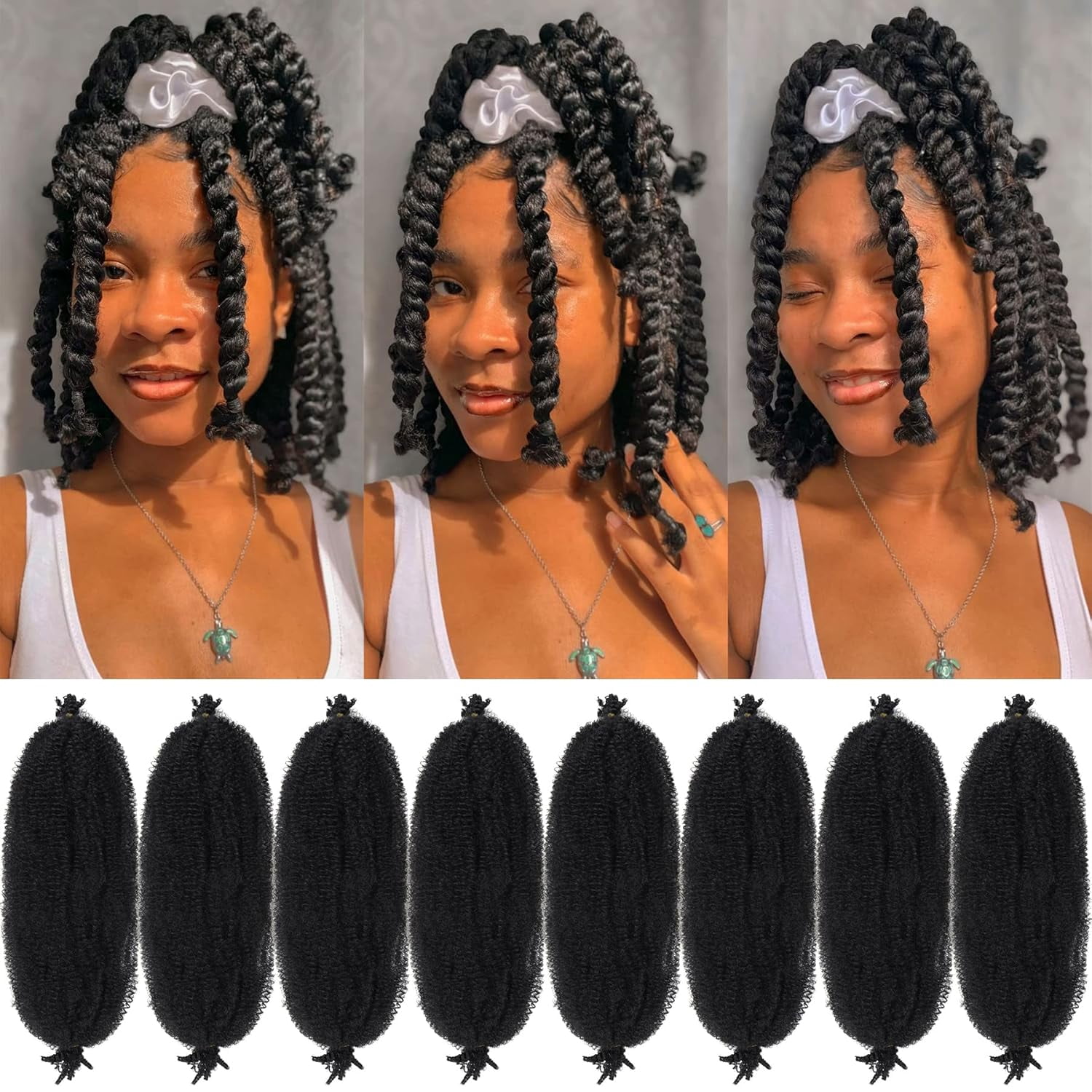 UKLL-Springy Afro Twist Hair 8 Packs Marley Twist Braiding Hair Pre ...