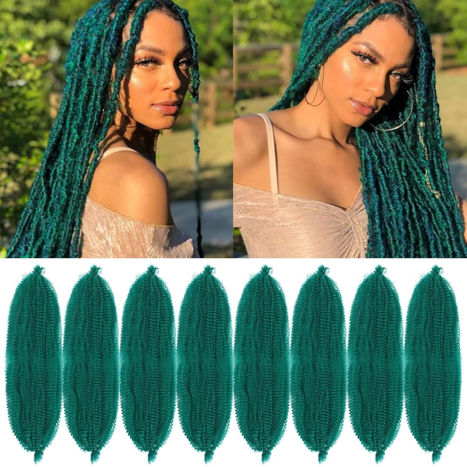 UKLL-Springy Afro Twist Hair 8 Packs Marley Twist Braiding Hair Pre ...