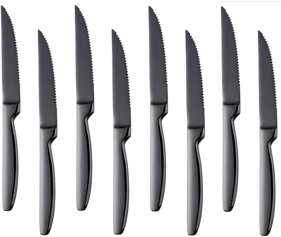 UKLL-Stainless Steel Steak Knives set of 8 Serrated Steak Knife Sets ...
