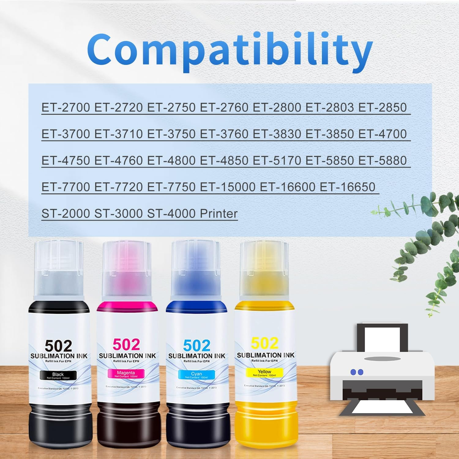 UKLL-Sublimation Ink for Epson Ecotank Supertank Inkjet Printer ET-2400 ...