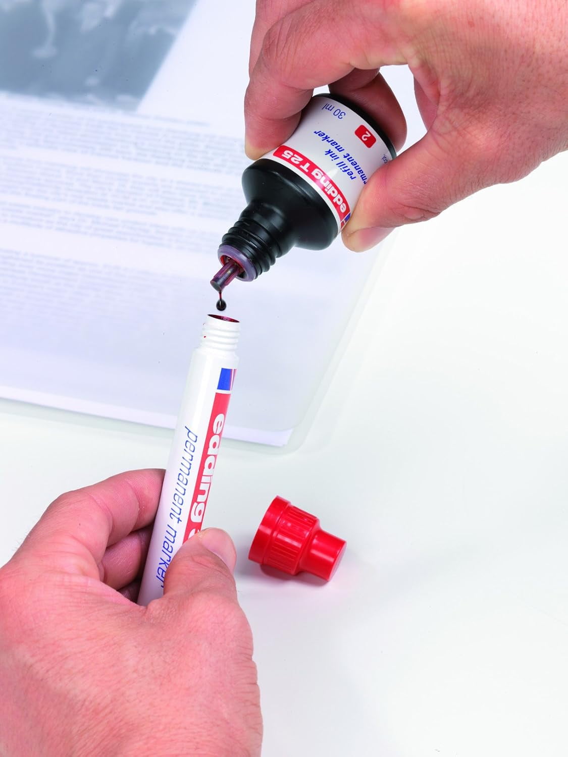 UKLL-T 25 refill ink permanent marker - black -30 ml - with drop ...