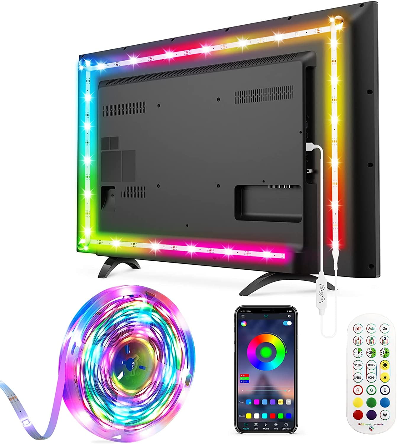 UKLL-TV Led Backlight,13.1ft LED Lights for TV, Led TV Lights for 40-65 ...