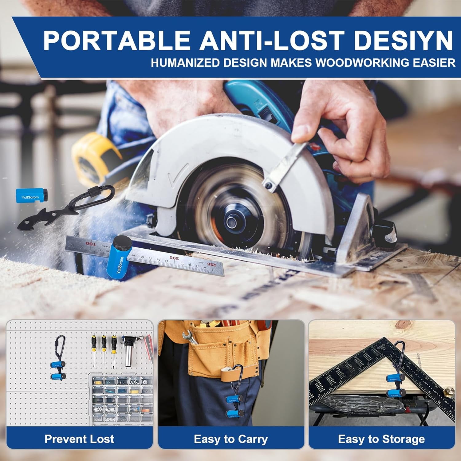 UKLL-Tall Stair Gauges for Framing Square with Holder and Carabiner ...