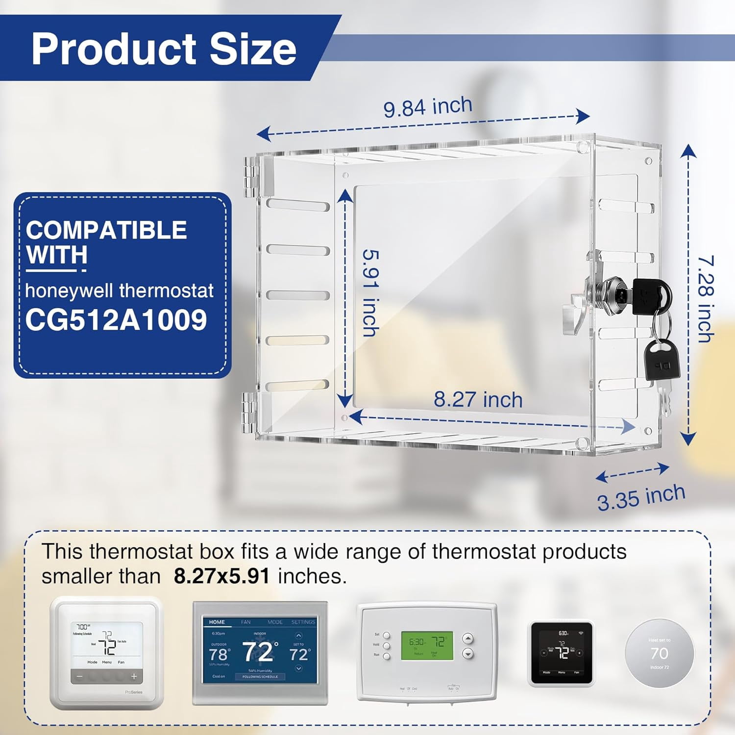UKLL-Thermostat Lockable Box with Keys Clear Thermostat Cover ...