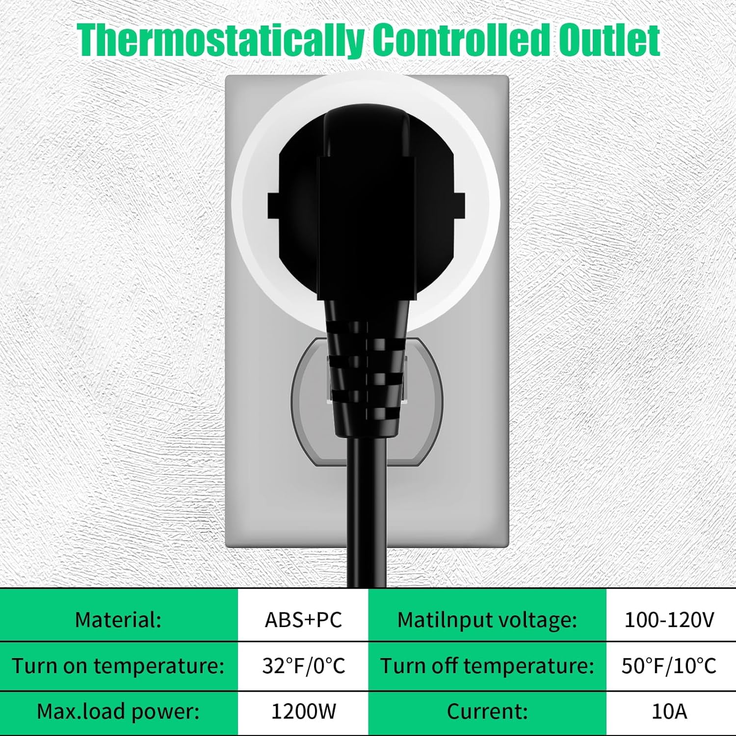 UKLL-Thermostatically Controlled Outlet - On at 32°F/Off at 50 °F ...