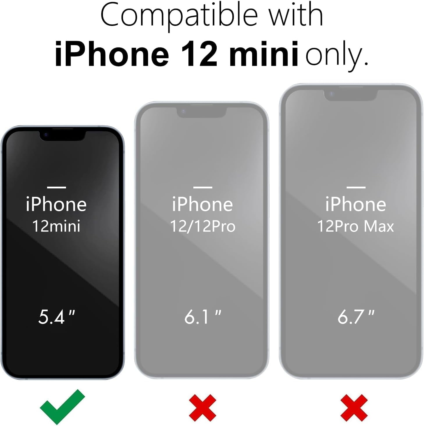 UKLL-Thin Slim Clear case for iPhone 12 Mini, Transparent Hybrid Hard ...