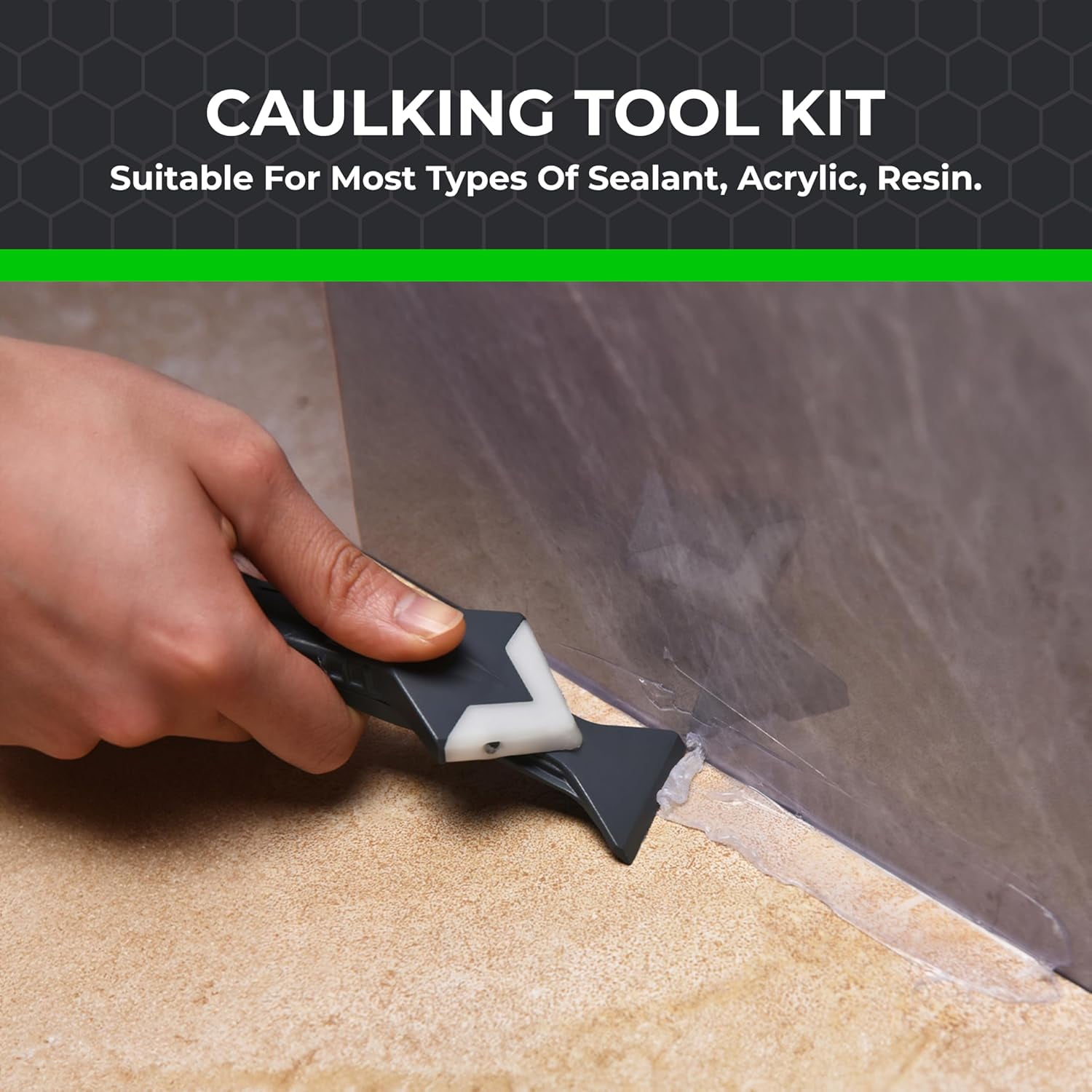 UKLL-Toolzilla Saker Silicone Caulking Tools - 3 in 1 Caulking Tool Kit ...