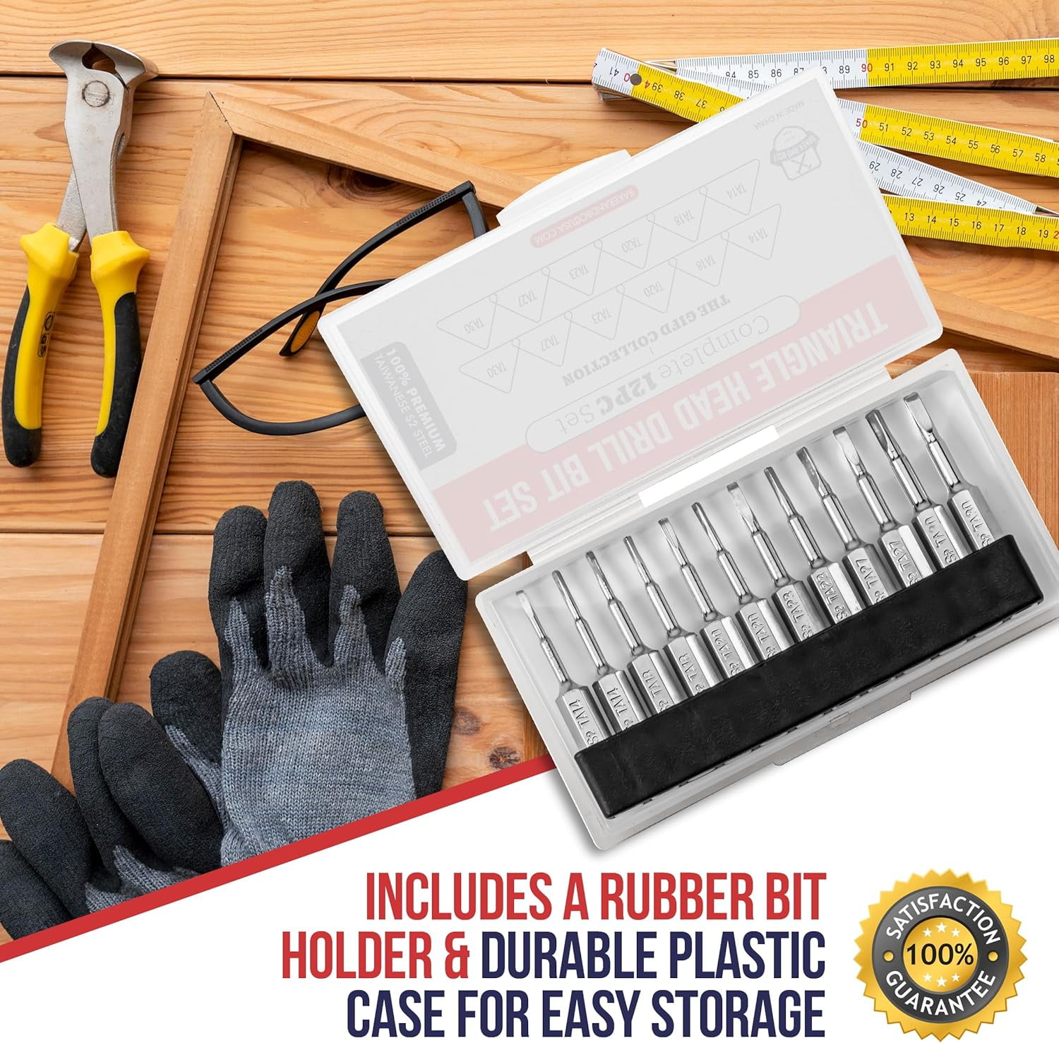 UKLL-Triangle Drill Bit Set (PREMIUM 12pc Complete Set) /w Storage Case ...