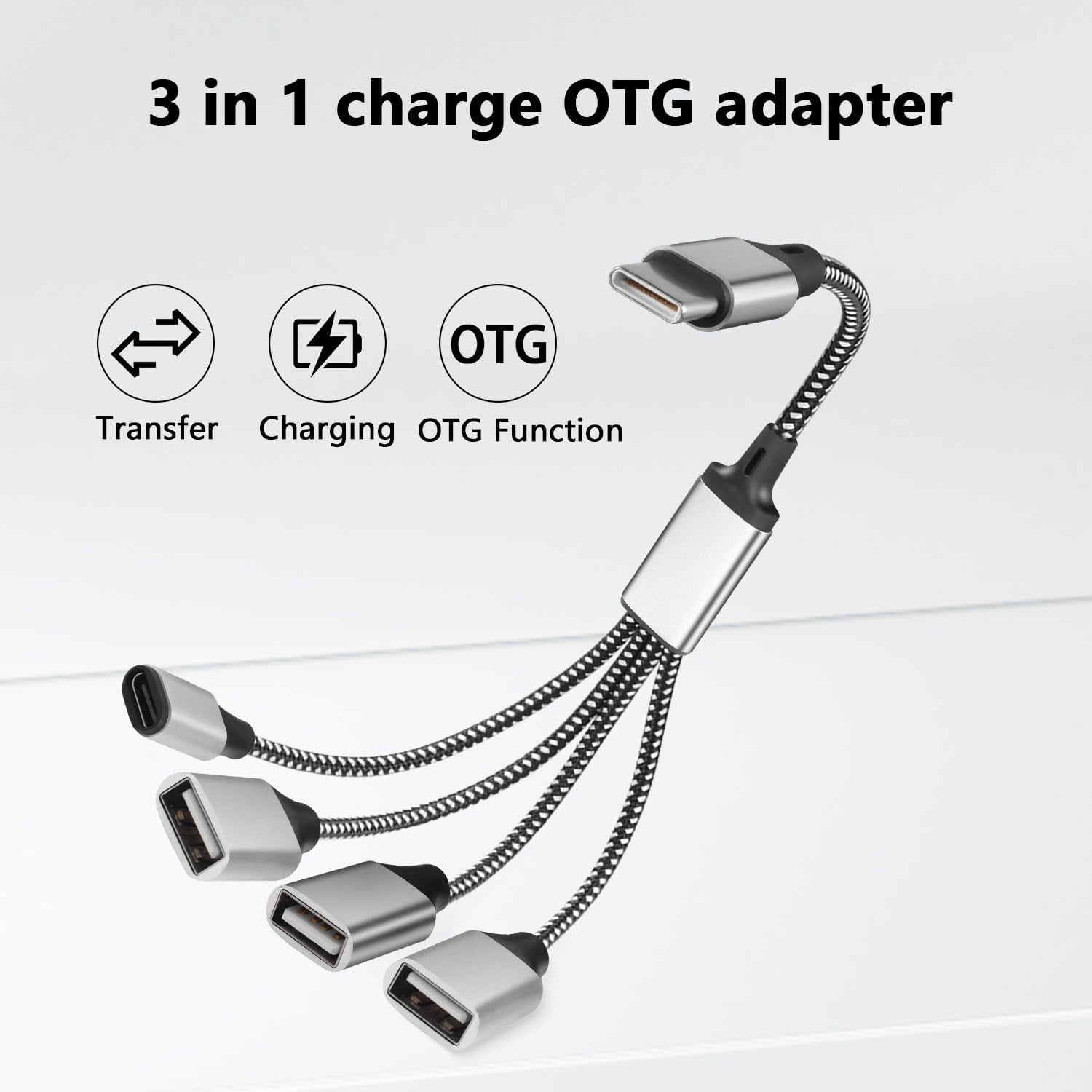 UKLL-USB C 1 to 4 Splitter Cable, USB C OTG Charge Adapter Cable with ...