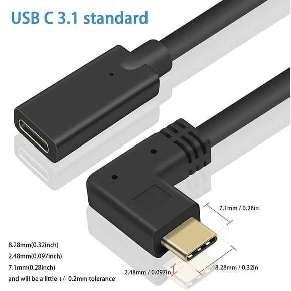 Usb C 90 Degree Cable 1ft