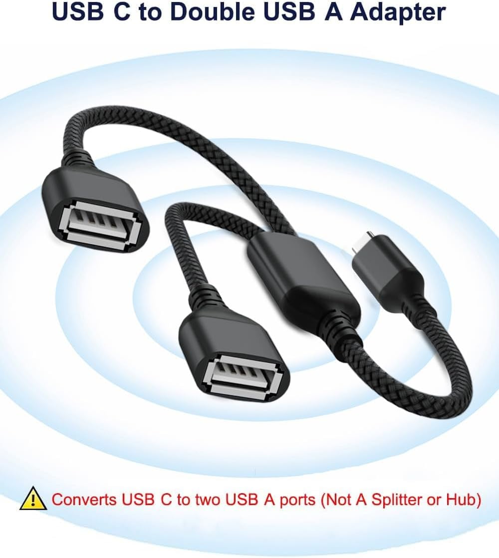 UKLL-USB C Male to Dual USB Female Cable Adapter 3.3FT,Thunderbolt 3 to ...