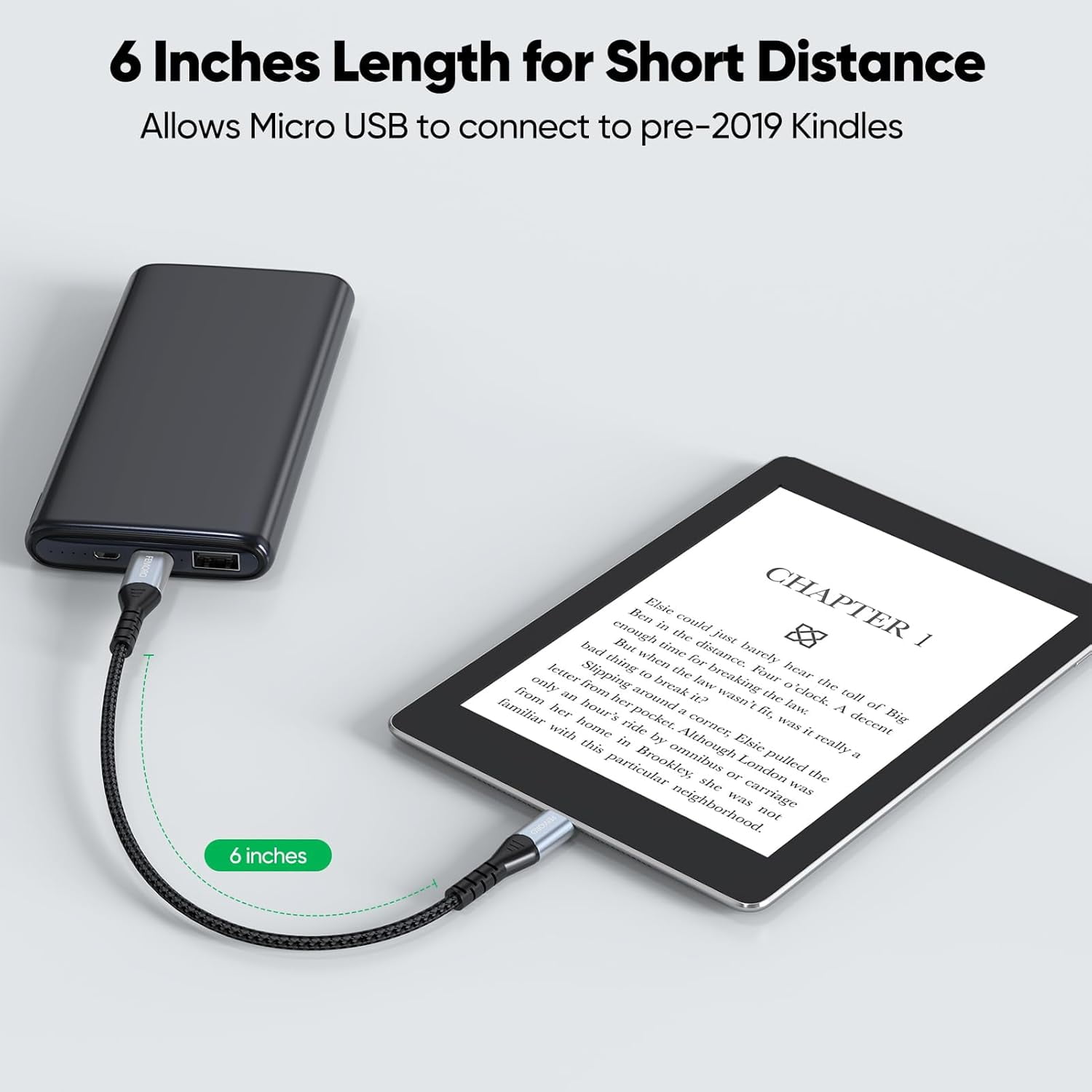 UKLL-USB C to Micro USB Cable 6 Inch Short, 480Mbps Data Transfer & 12W ...