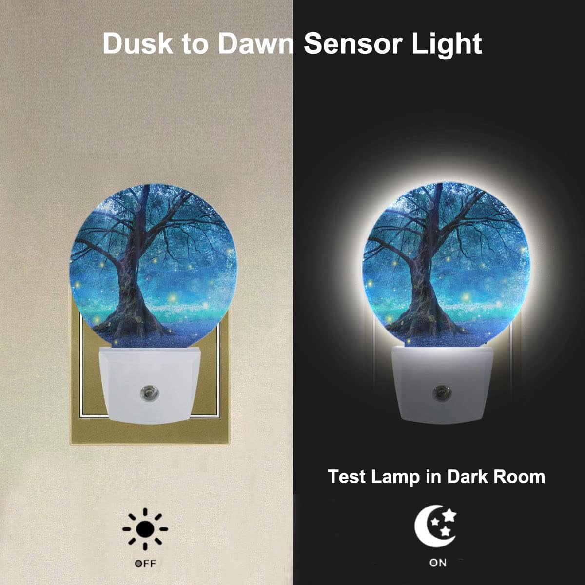 UKLL-Uanvaha Growing Tree Night Light Forest Trees Firefly Glowworm ...