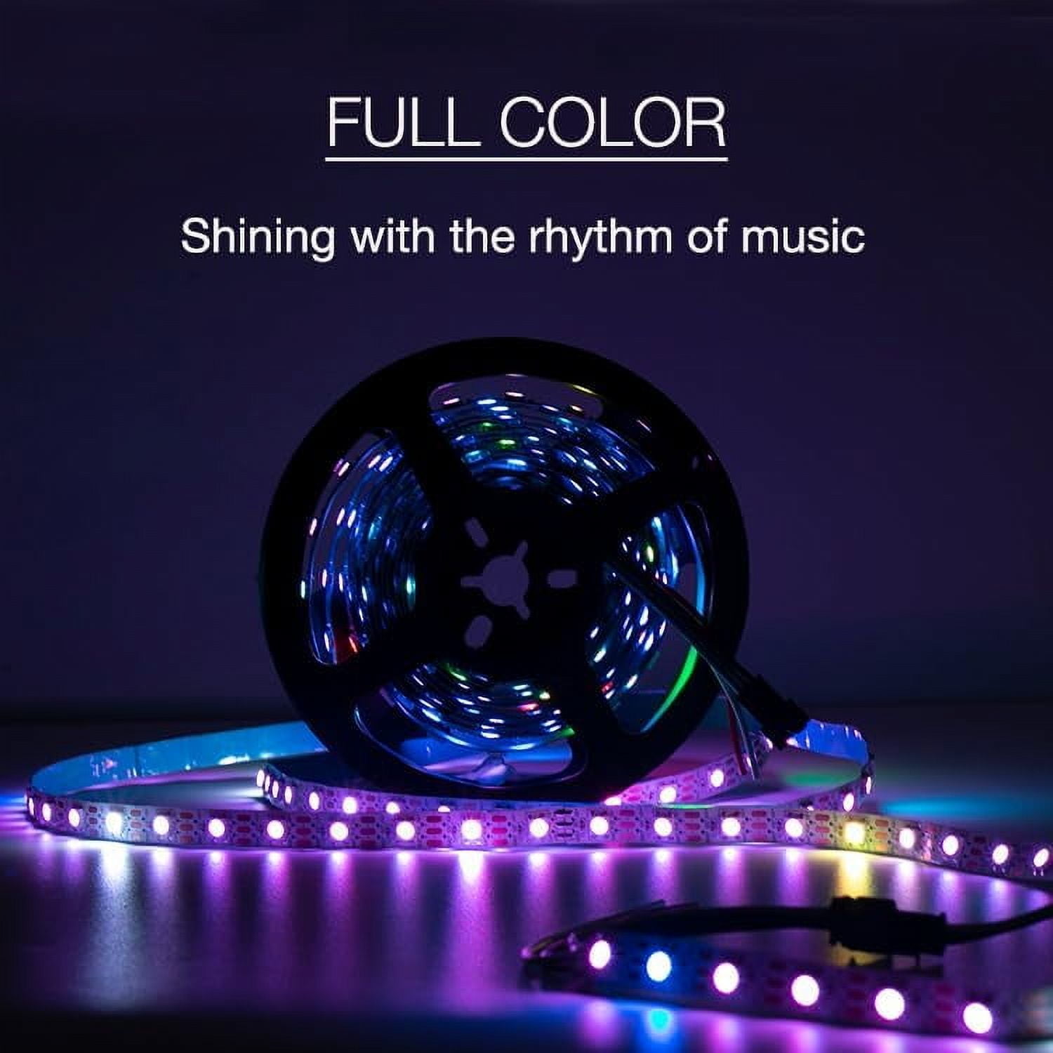 UKLL-WS2812B RGB LED Strip, Individually Addressable LED Strip, Chasing ...