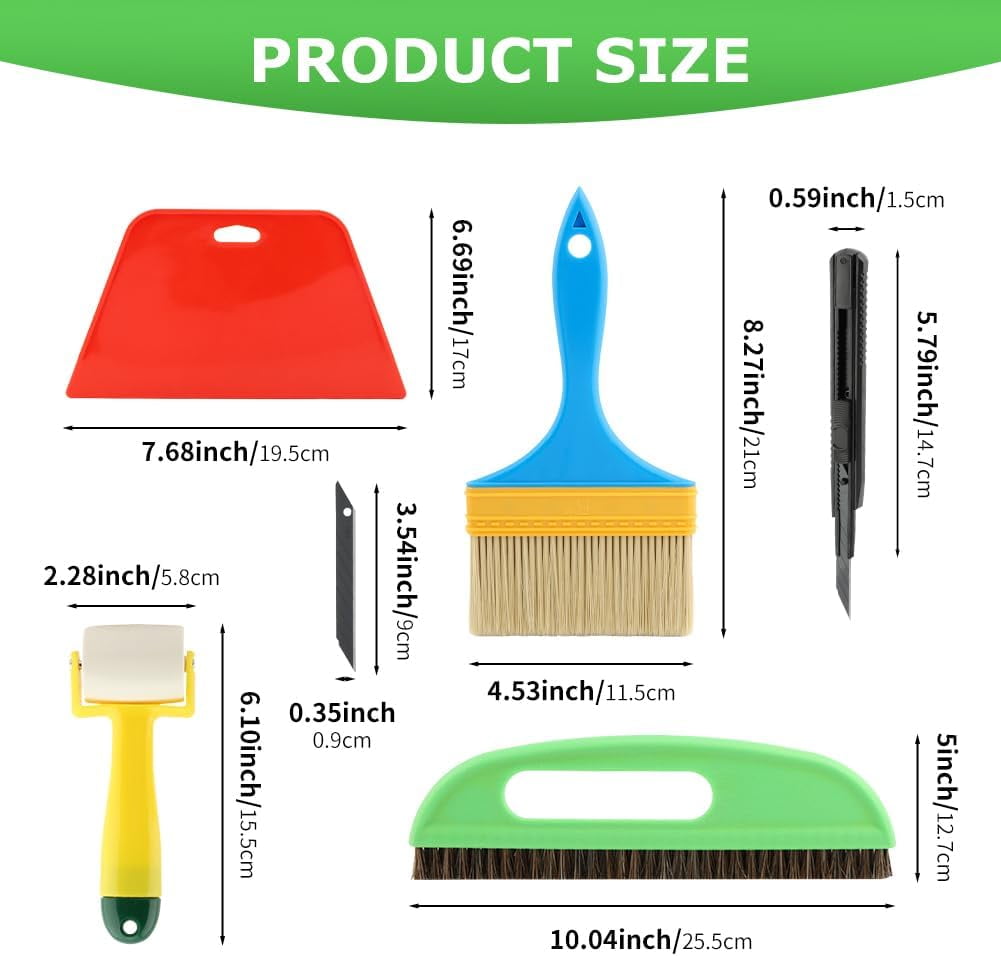 UKLL-Wallpaper Smoothing Tool Kit Wallpaper Smoothing Brush,Seam Roller ...