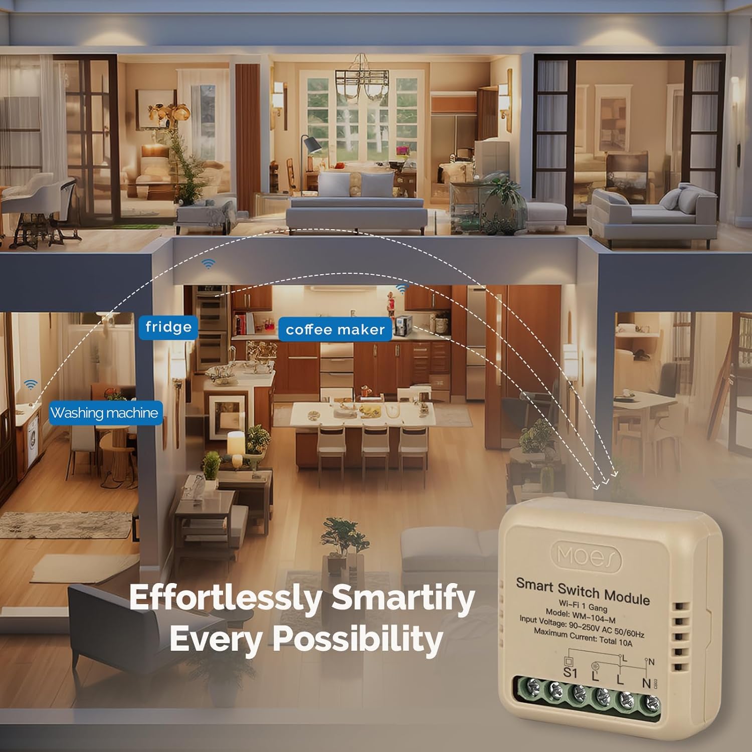 UKLL-WiFi Smart Relay, Work with Google Assistant & Alexa, Mini Smart ...