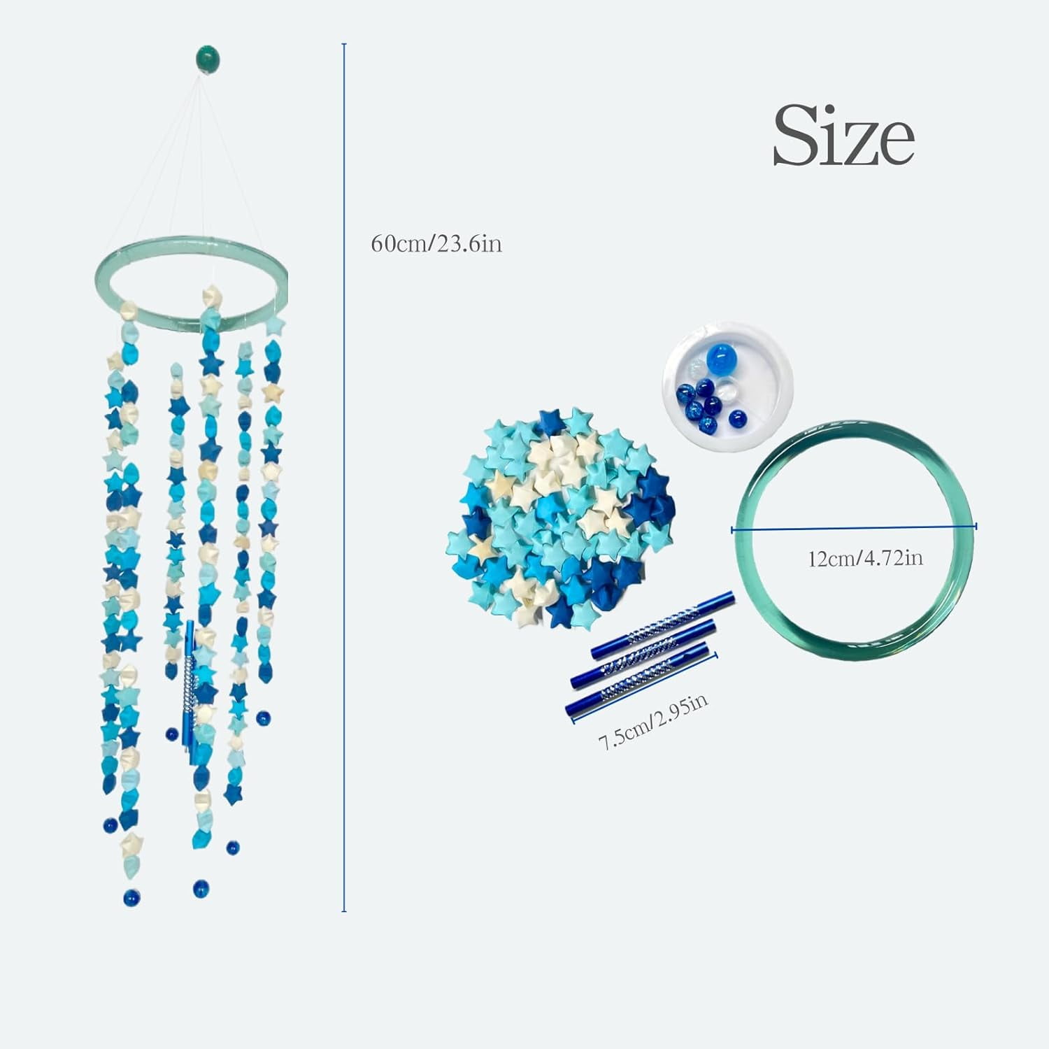 UKLL-Wind Chimes, Lucky Paper Stars, DIY Handmade Crafts, Garden ...