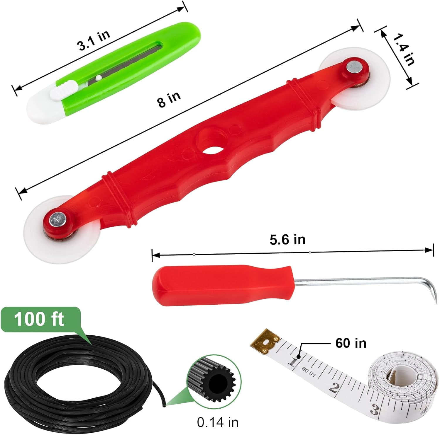 UKLL-Window Screen Repair Kit, Screen Door Repair Kit, 0.14"X100 ...