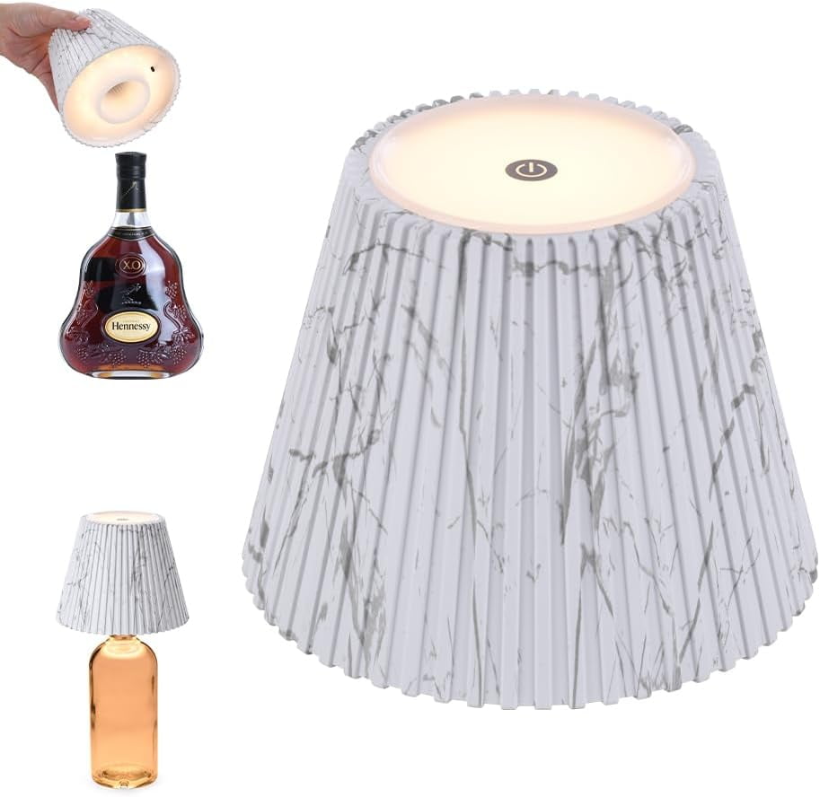 UKLL-Wireless Bottle Lamp Shades for Table Lamps, 3 Level Brightness ...