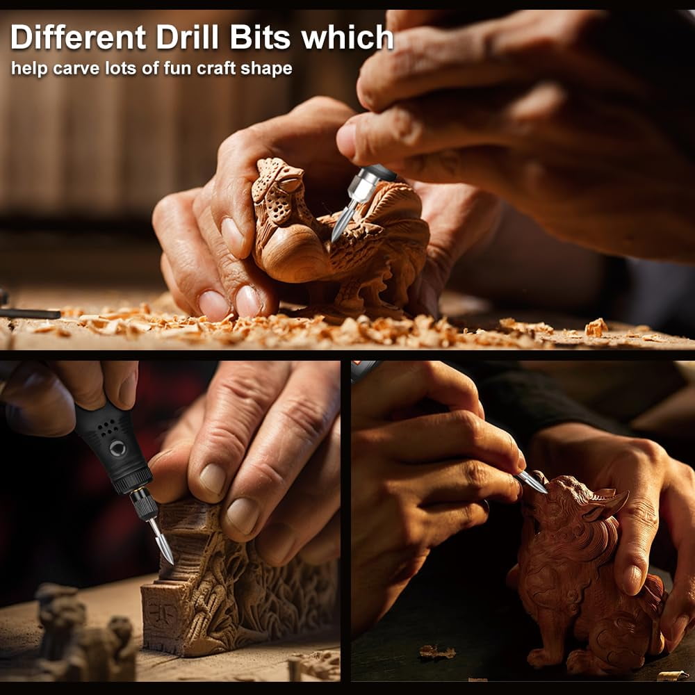 UKLL-Wood Carving Tool Set 5 Different Drill Bits DIY Carving Crafts ...